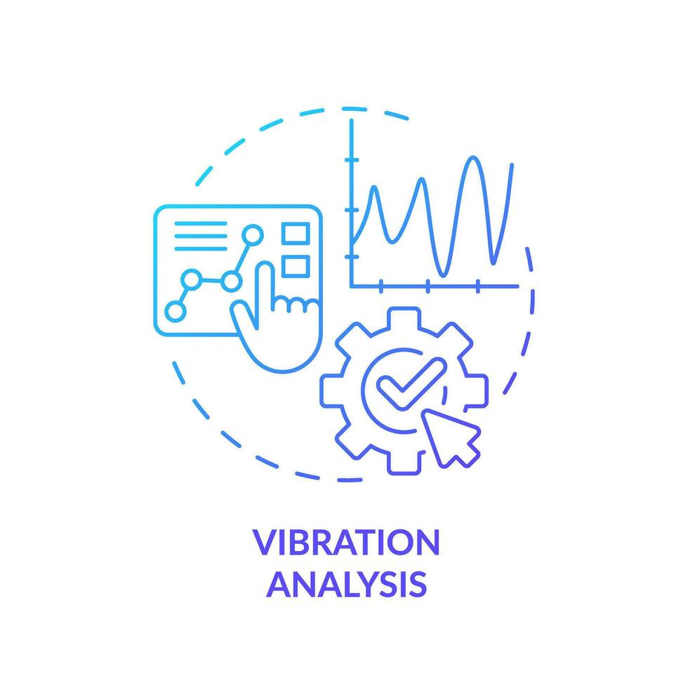 2D gradient icon vibration analysis concept, isolated vector ...