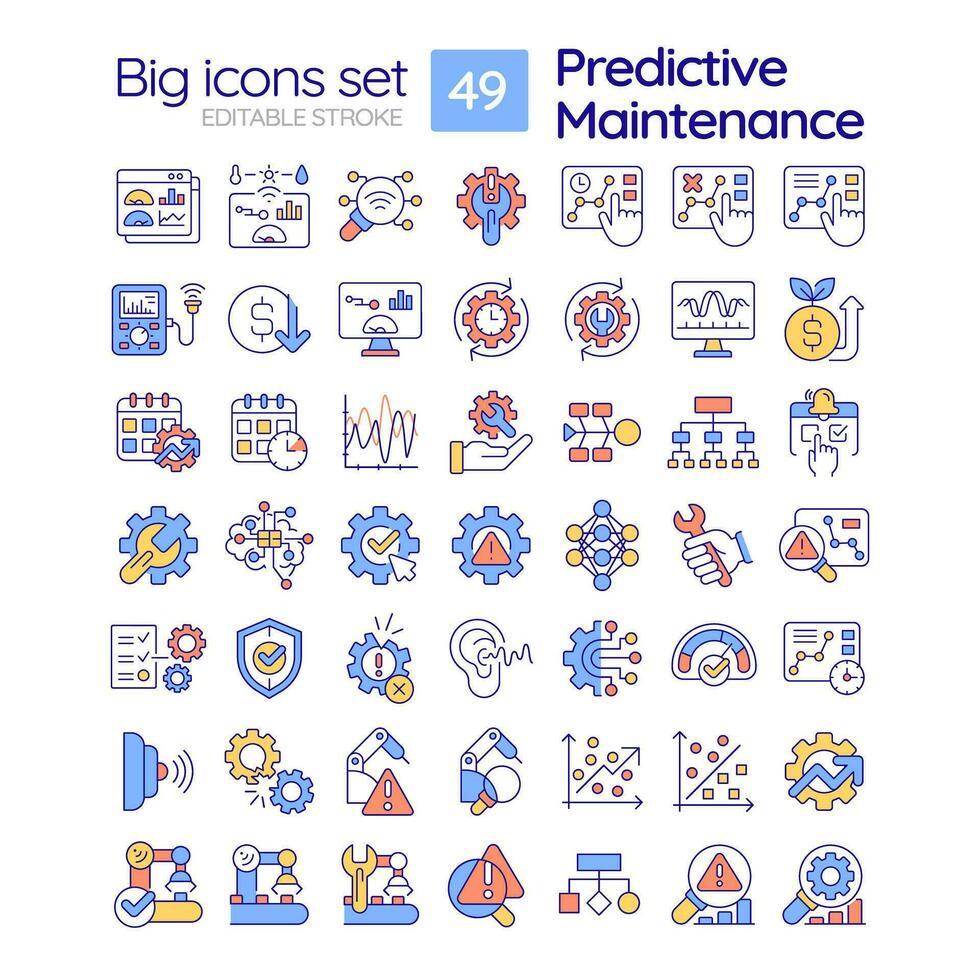 2D editable icon representing predictive maintenance, isolated vector ... 2D editable icon representing predictive maintenance, isolated vector ...