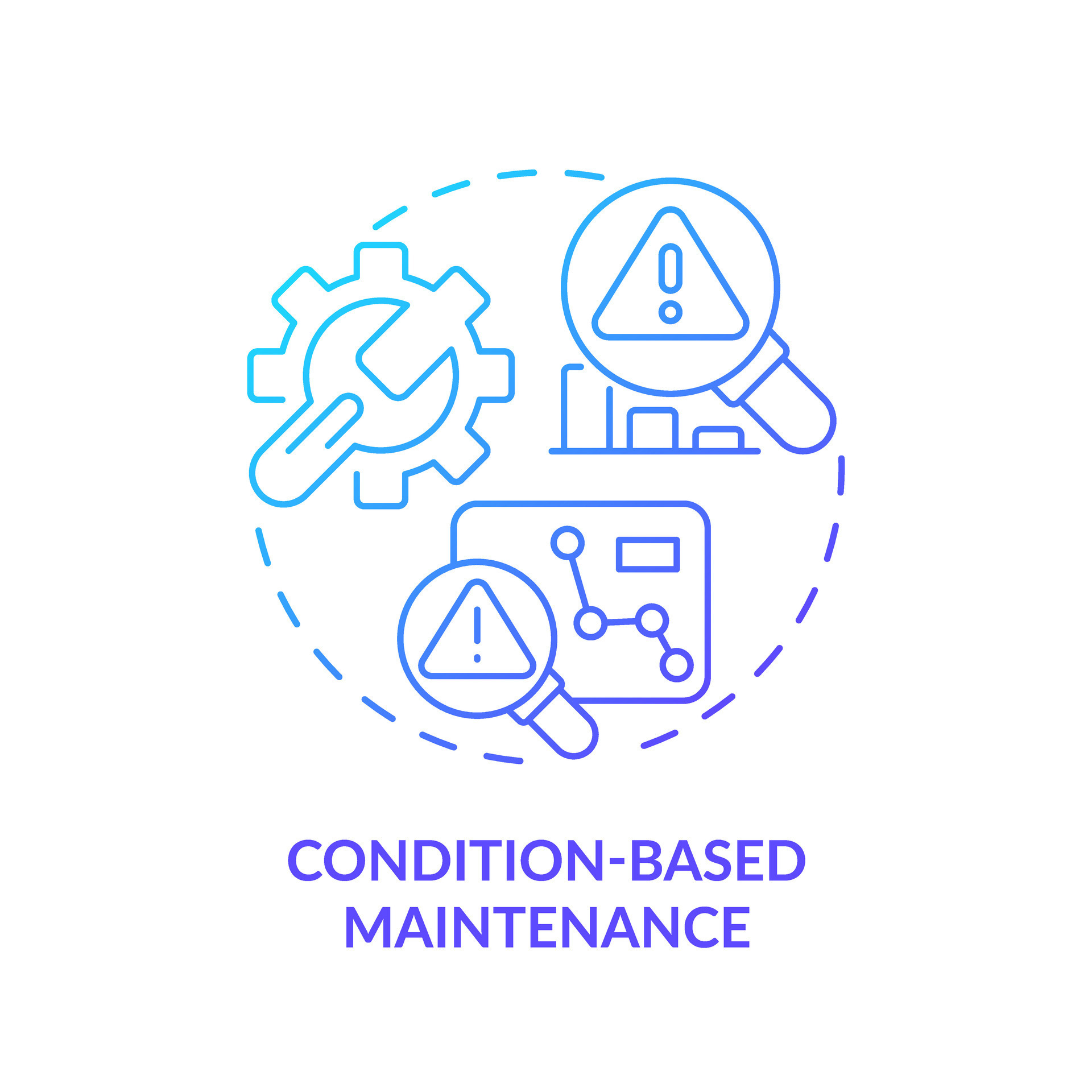 2d Gradient Icon Condition Based Maintenance Concept Isolated Vector