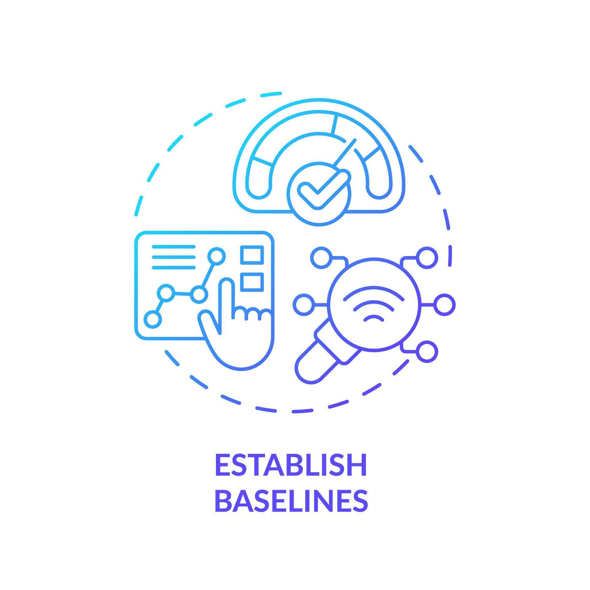 2D gradient icon establish baselines concept, isolated vector ...