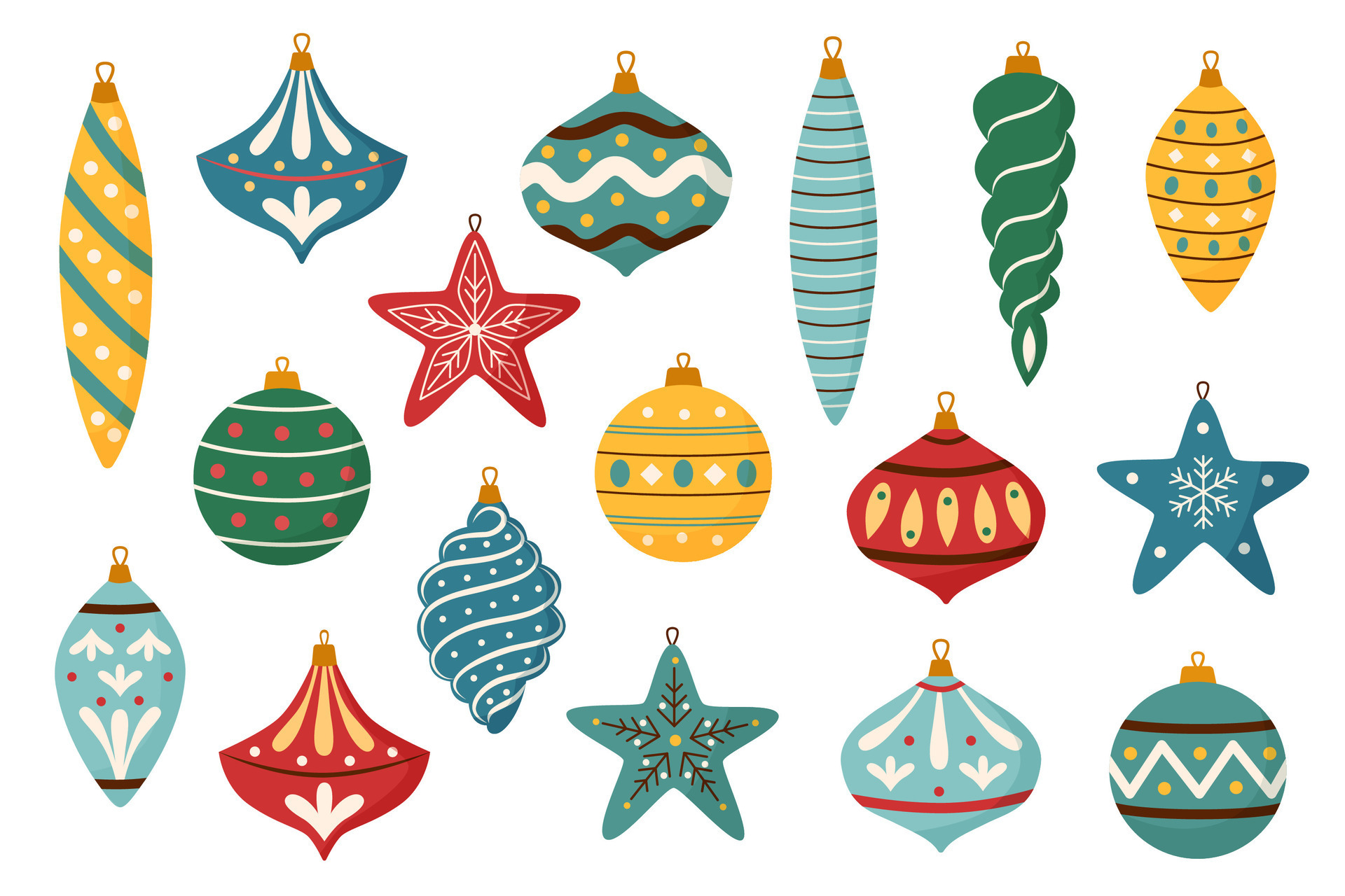 Ornaments Christmas set 34218492 Vector Art at Vecteezy