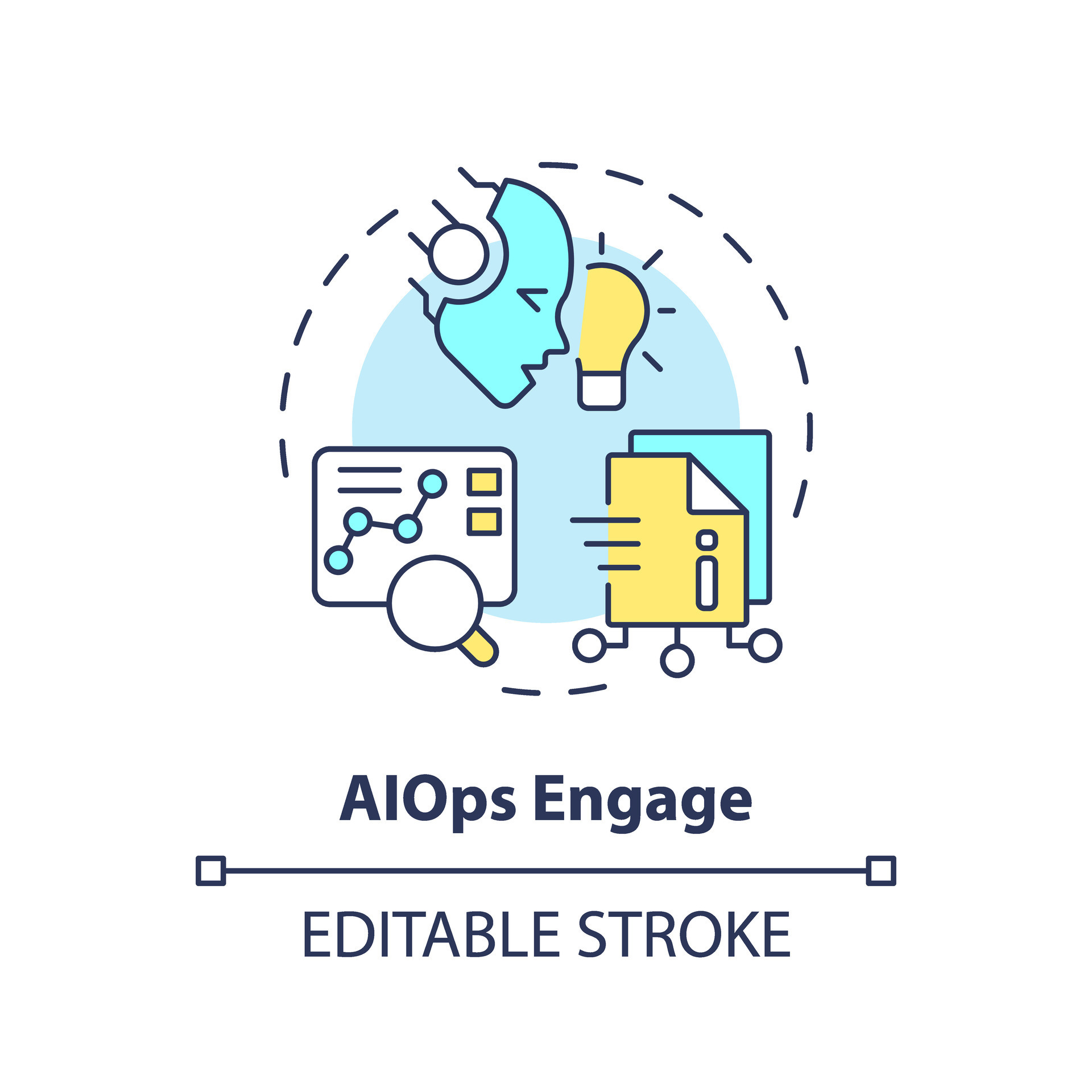 2d Editable Ai Ops Engage Icon Representing Ai Ops Isolated Vector Multicolor Thin Line