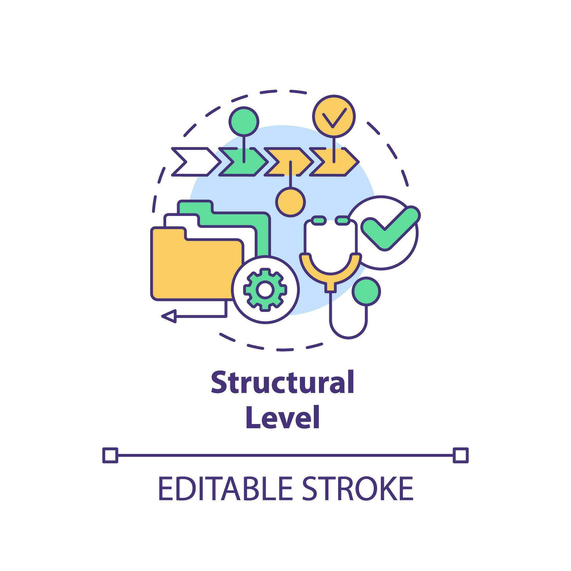 2D editable multicolor icon structural level concept, isolated vector ...