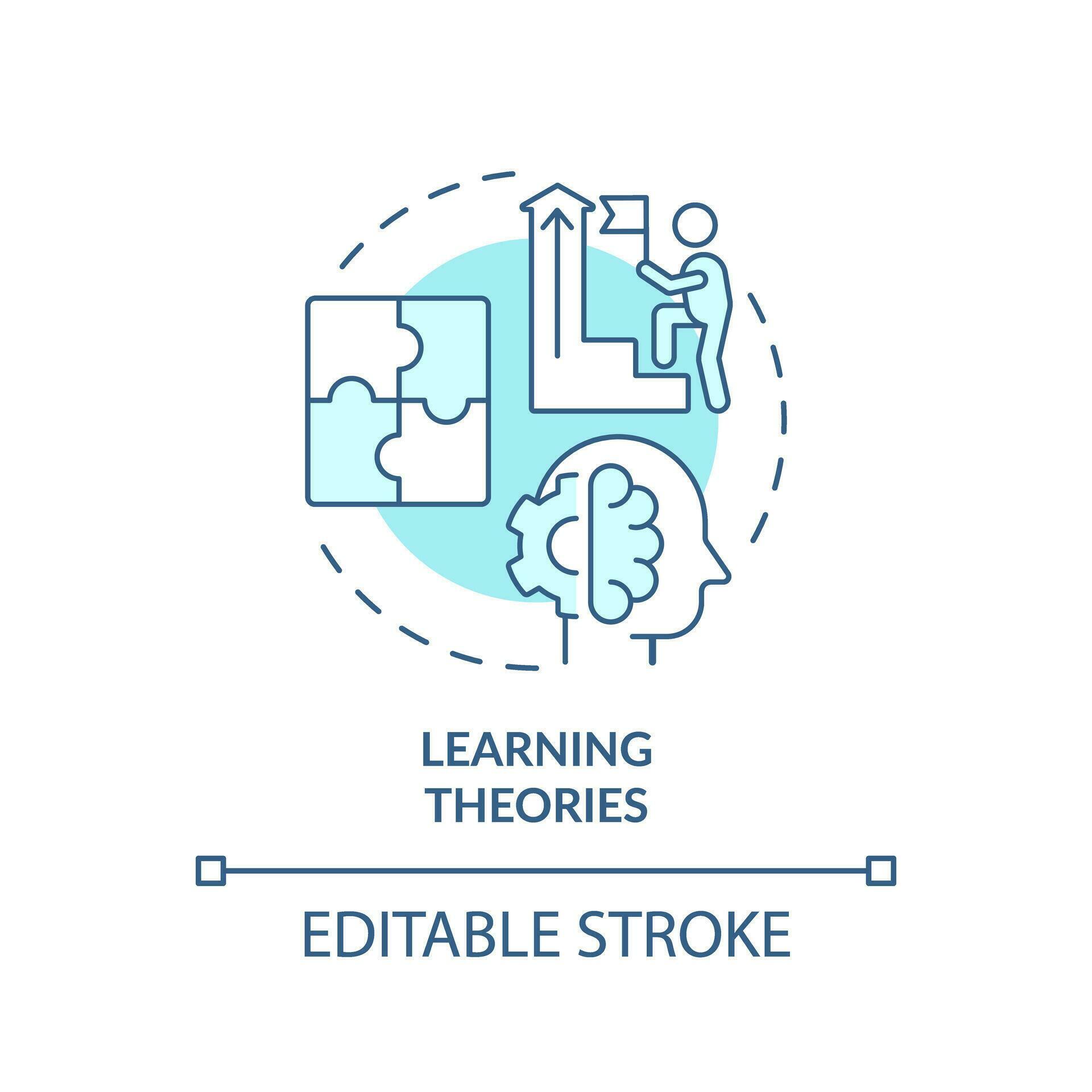 2d Editable Thin Line Icon Learning Theories Concept Monochromatic