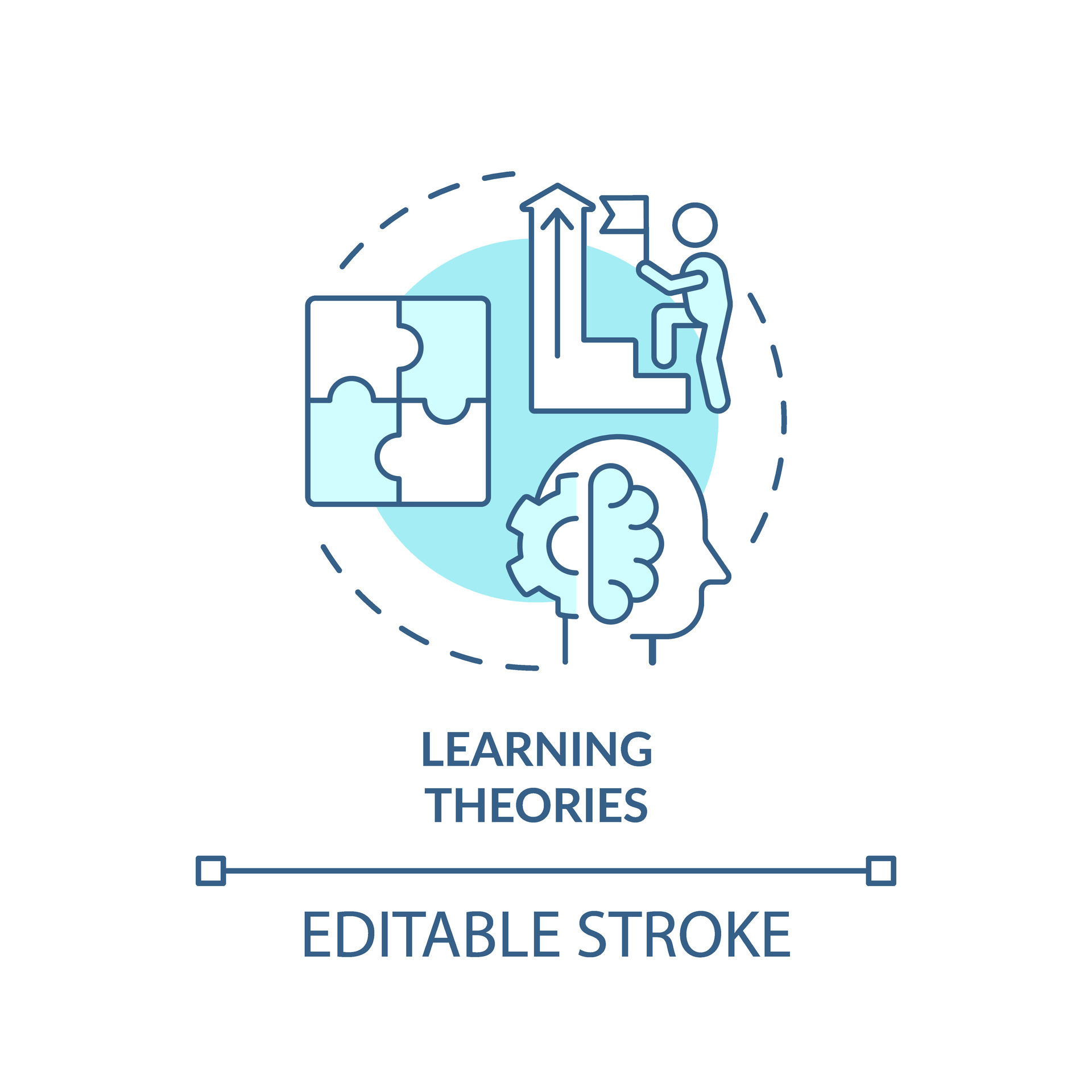 2d Editable Thin Line Icon Learning Theories Concept Monochromatic
