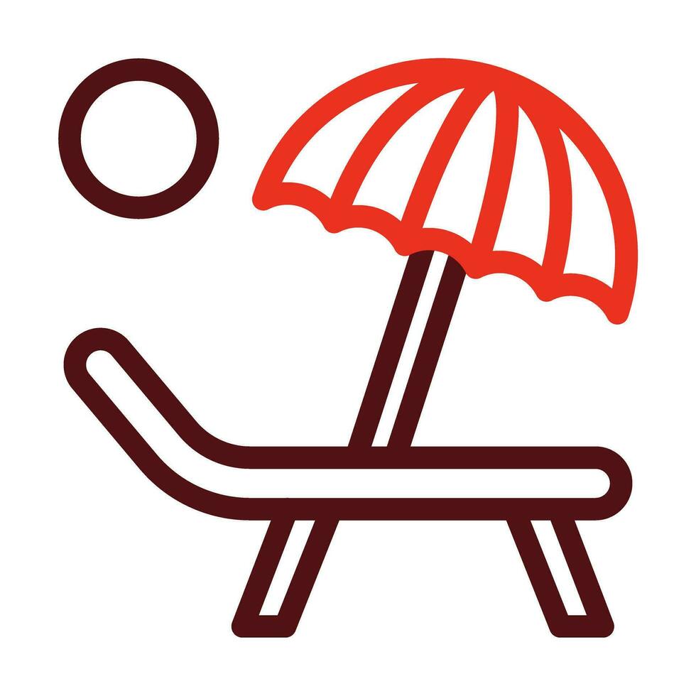 Sunbed Vector Thick Line Two Color Icons For Personal And Commercial ...