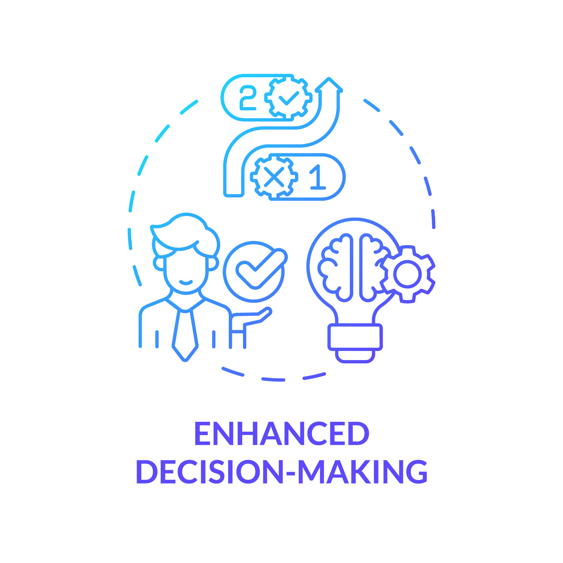 2D gradient icon enhanced decision making concept, isolated vector ... 2D gradient icon enhanced decision making concept, isolated vector ...