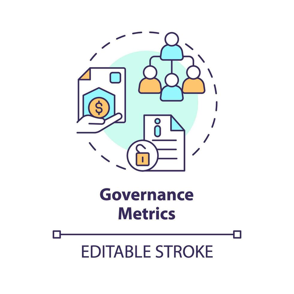 2d Editable Multicolor Governance Metrics Icon Simple Isolated Vector