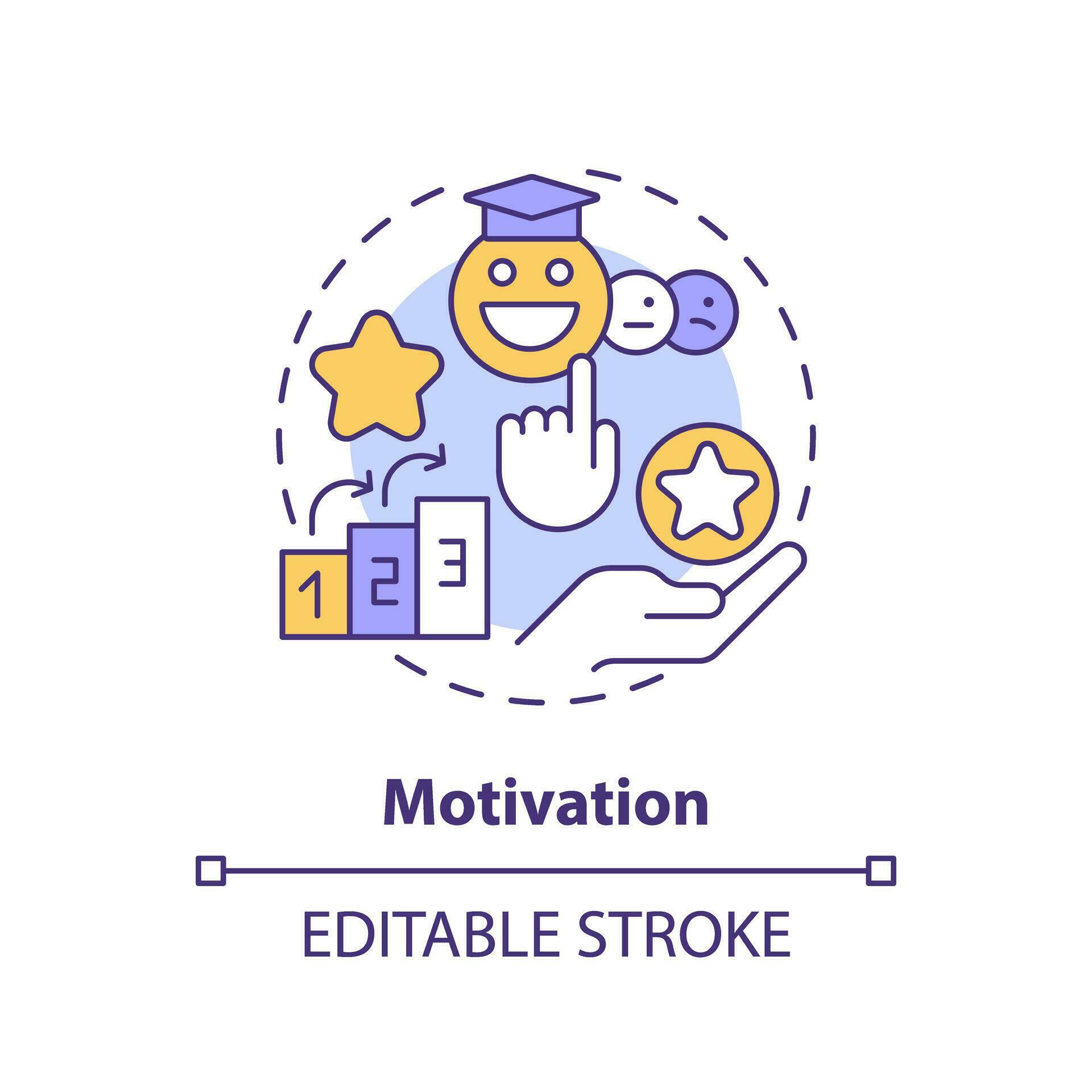 2d Editable Multicolor Motivation Icon Simple Isolated Vector