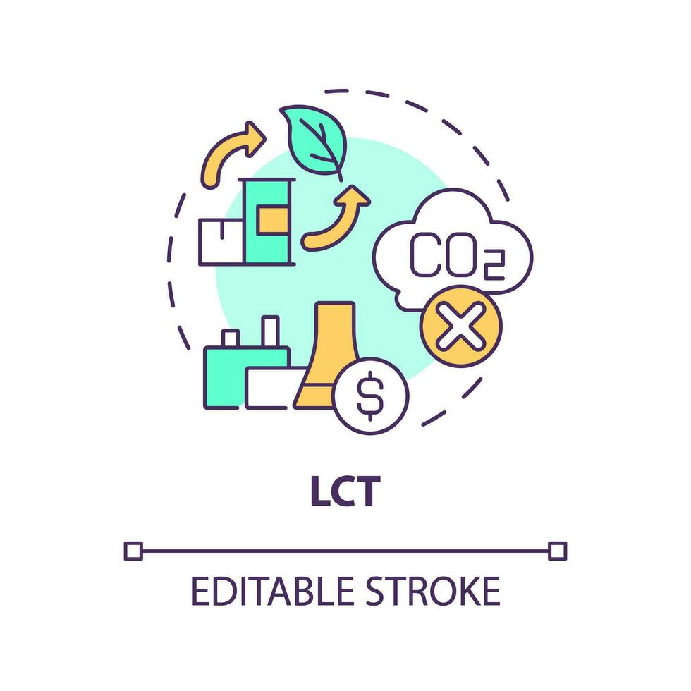 2D editable multicolor LCT icon, simple isolated vector, climate ... 2D editable multicolor LCT icon, simple isolated vector, climate ...