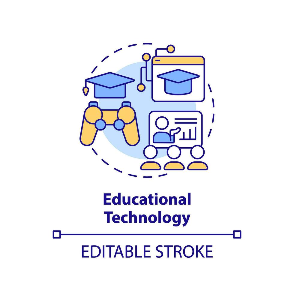 2d Editable Multicolor Educational Technology Icon Simple Isolated
