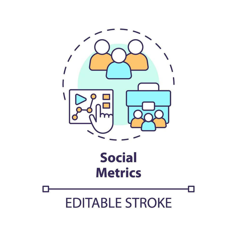 2D editable multicolor social metrics icon, simple isolated vector ... 2D editable multicolor social metrics icon, simple isolated vector ...