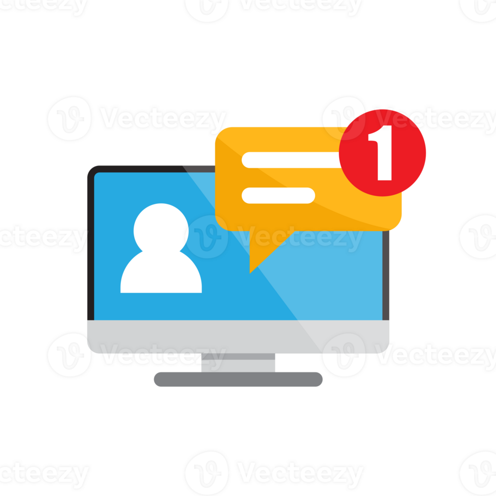 notification message or mail with bubble speech flat design 34221843 PNG