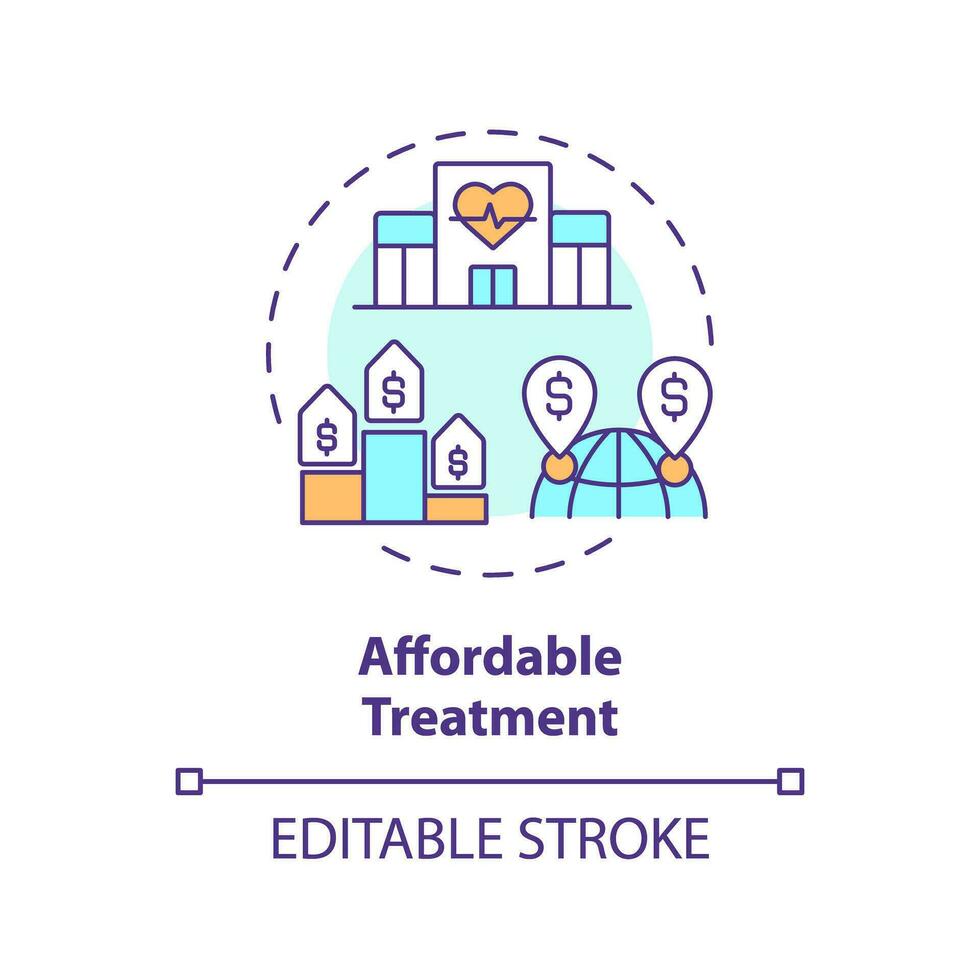 2d Editable Multicolor Affordable Treatment Icon Simple Isolated