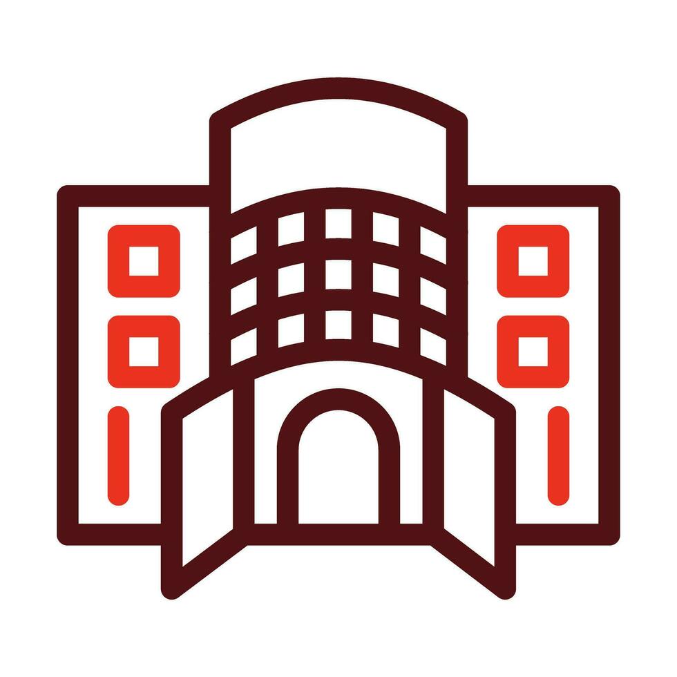 Shopping Center Vector Thick Line Two Color Icons For Personal And ...