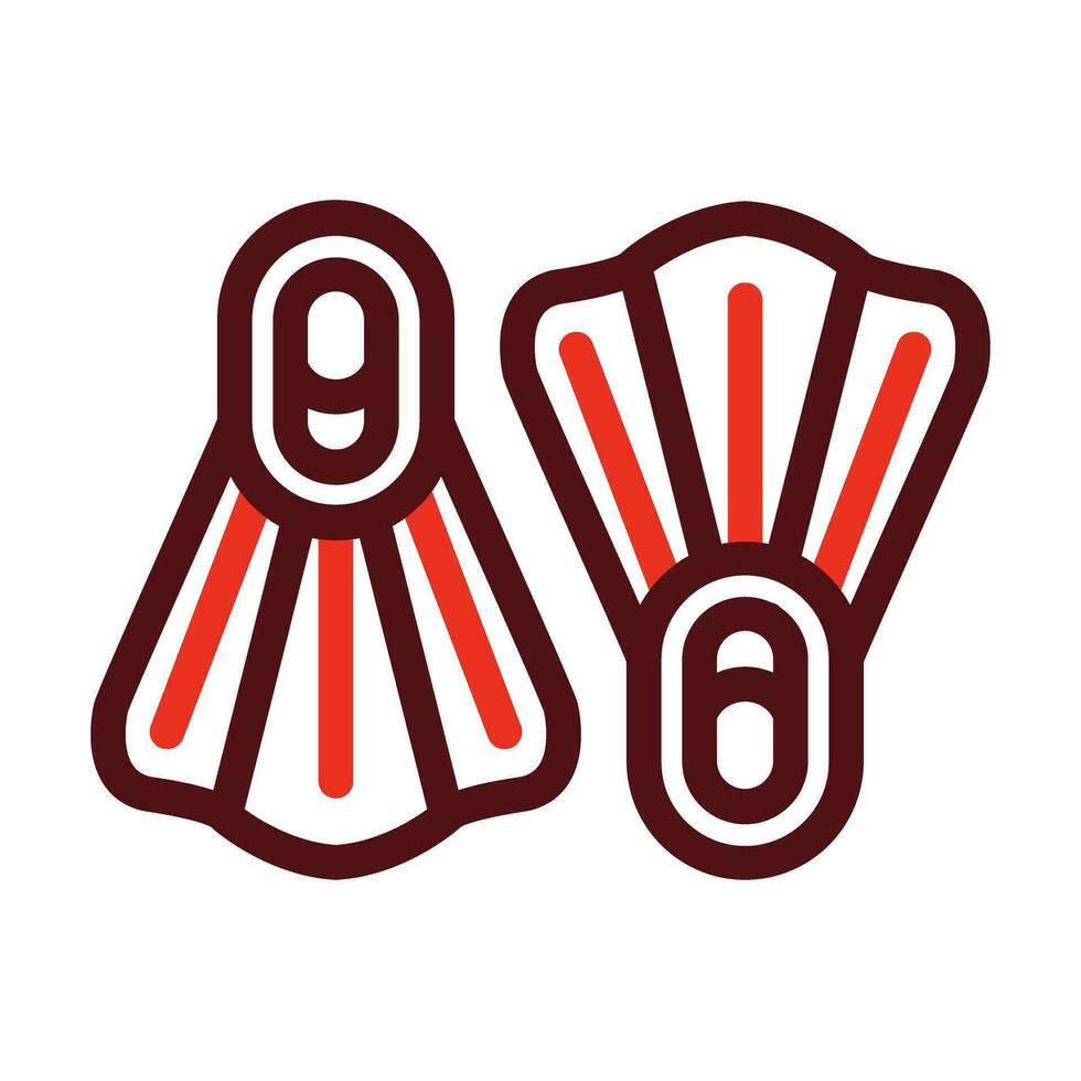 Flippers Vector Thick Line Two Color Icons For Personal And Commercial ...