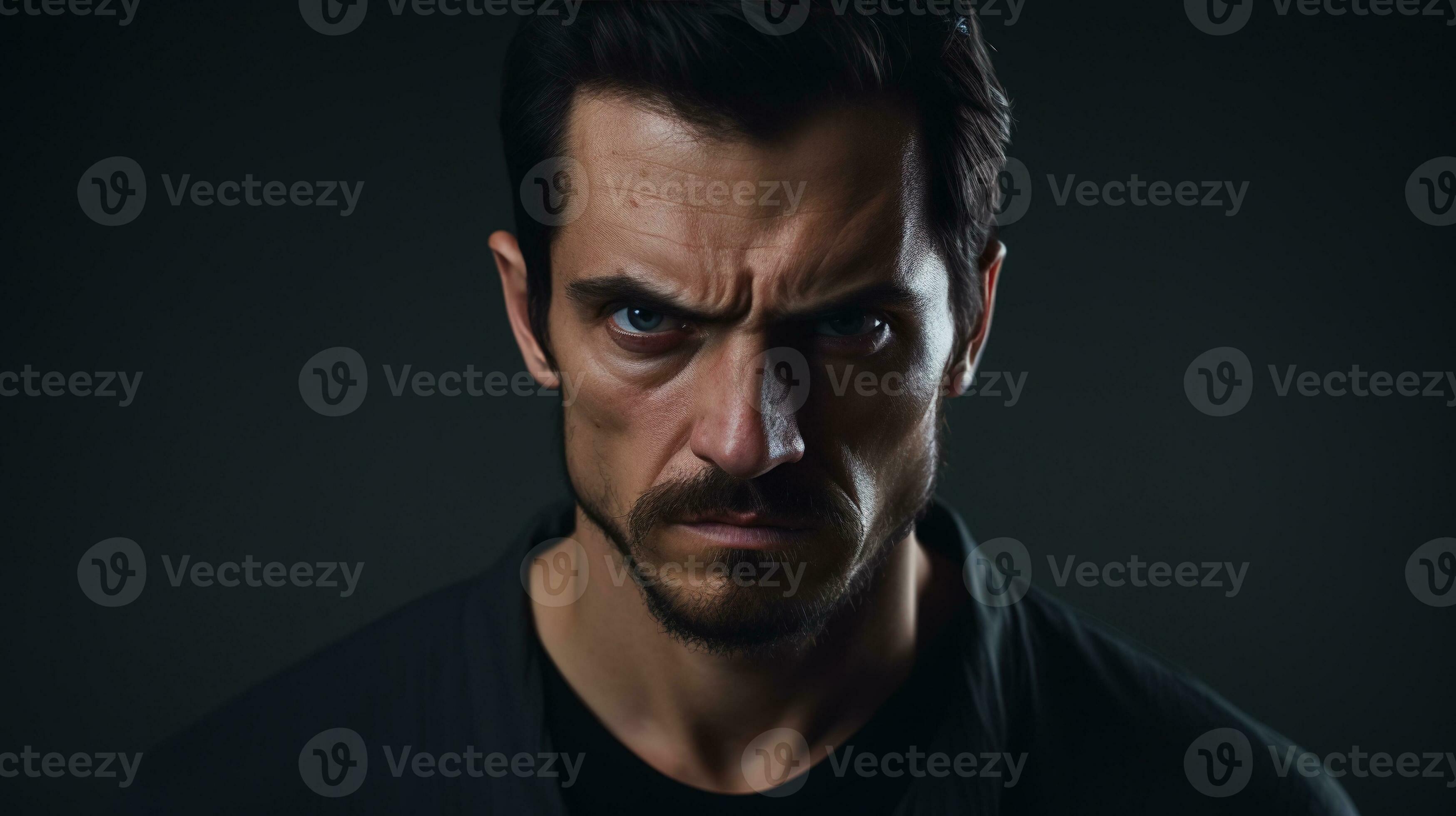 Angry Man Looking at the Camera Isolated on the Minimalist Background ...