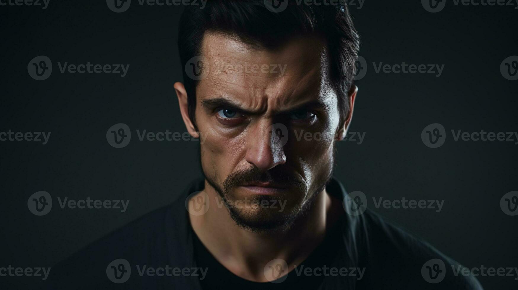 Angry Man Looking at the Camera Isolated on the Minimalist Background ...
