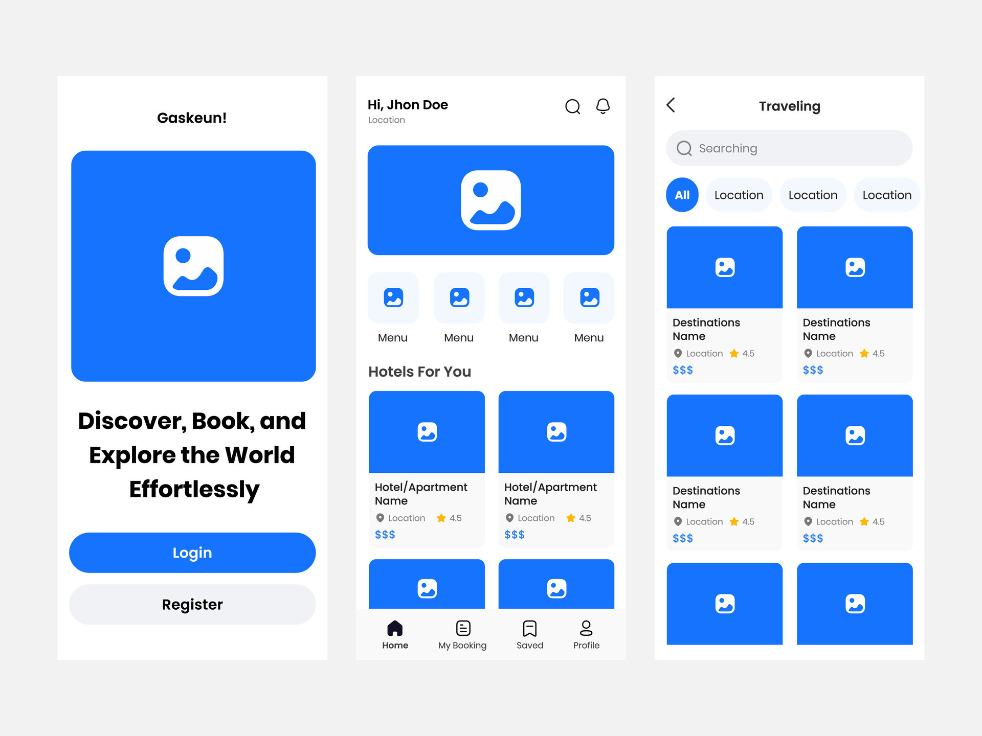 Clean Ui Ux Design Template Vector Suitable For Mobile Application