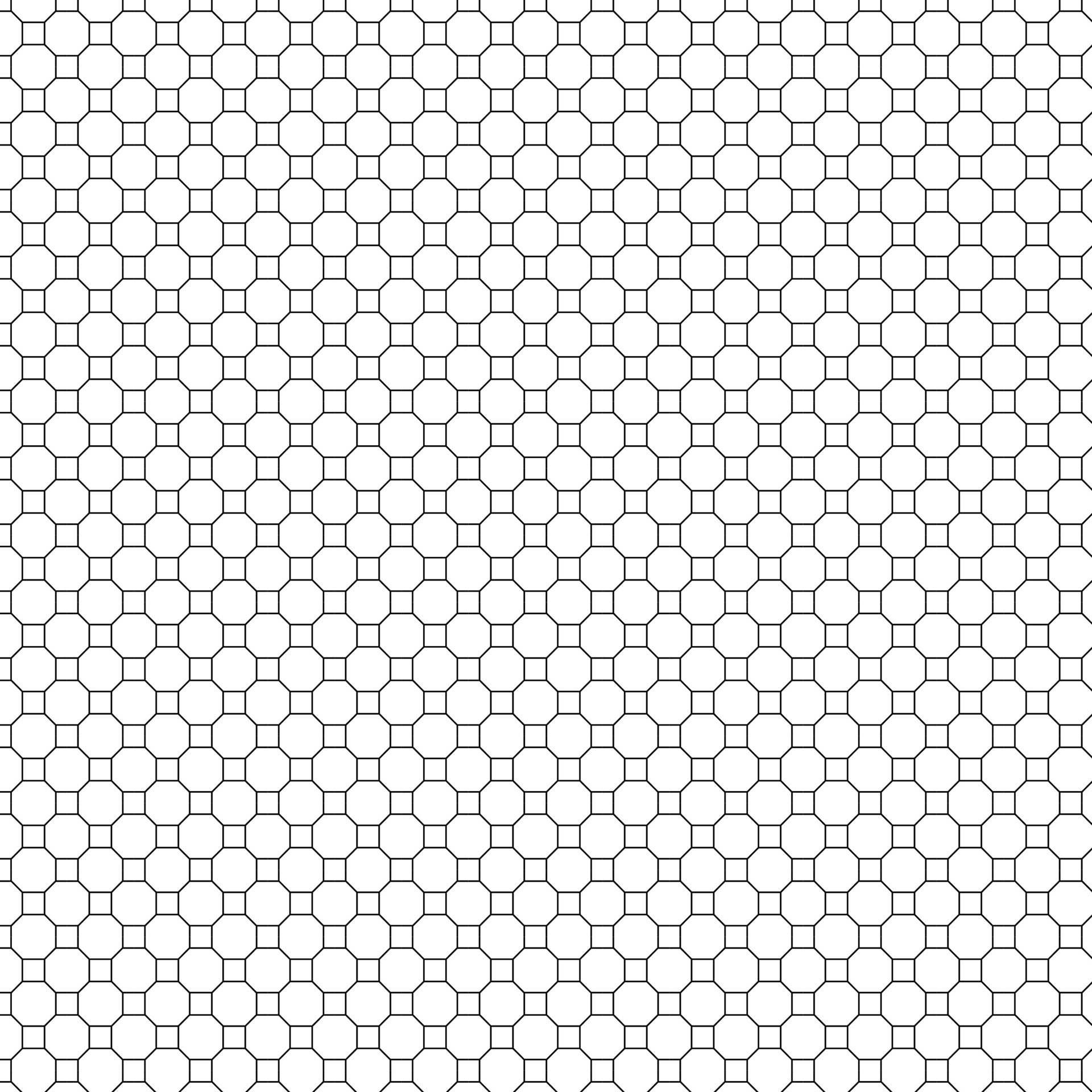 Interlocking Squares And Octogons Black Line Lattice Seamless