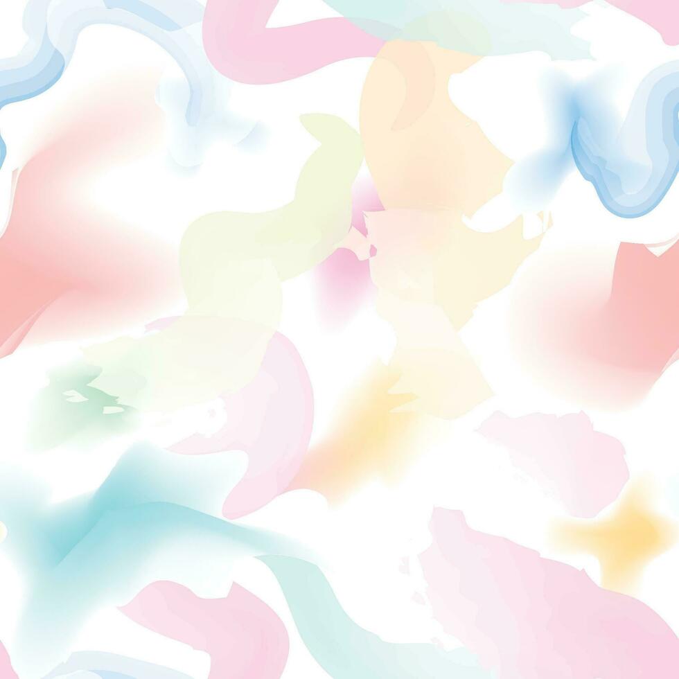 Abstract Wavy Lines Beautiful Seamless Watercolored Texture Endless Pattern In Bright Spring