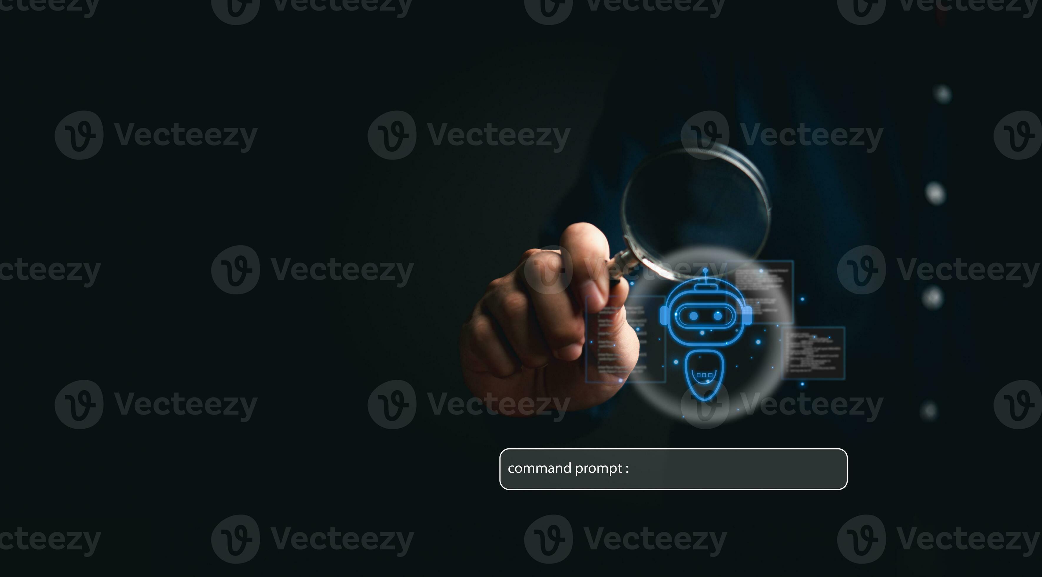 Command Prompt AI interface and machine learning language processing, neural networks. chatbot ...