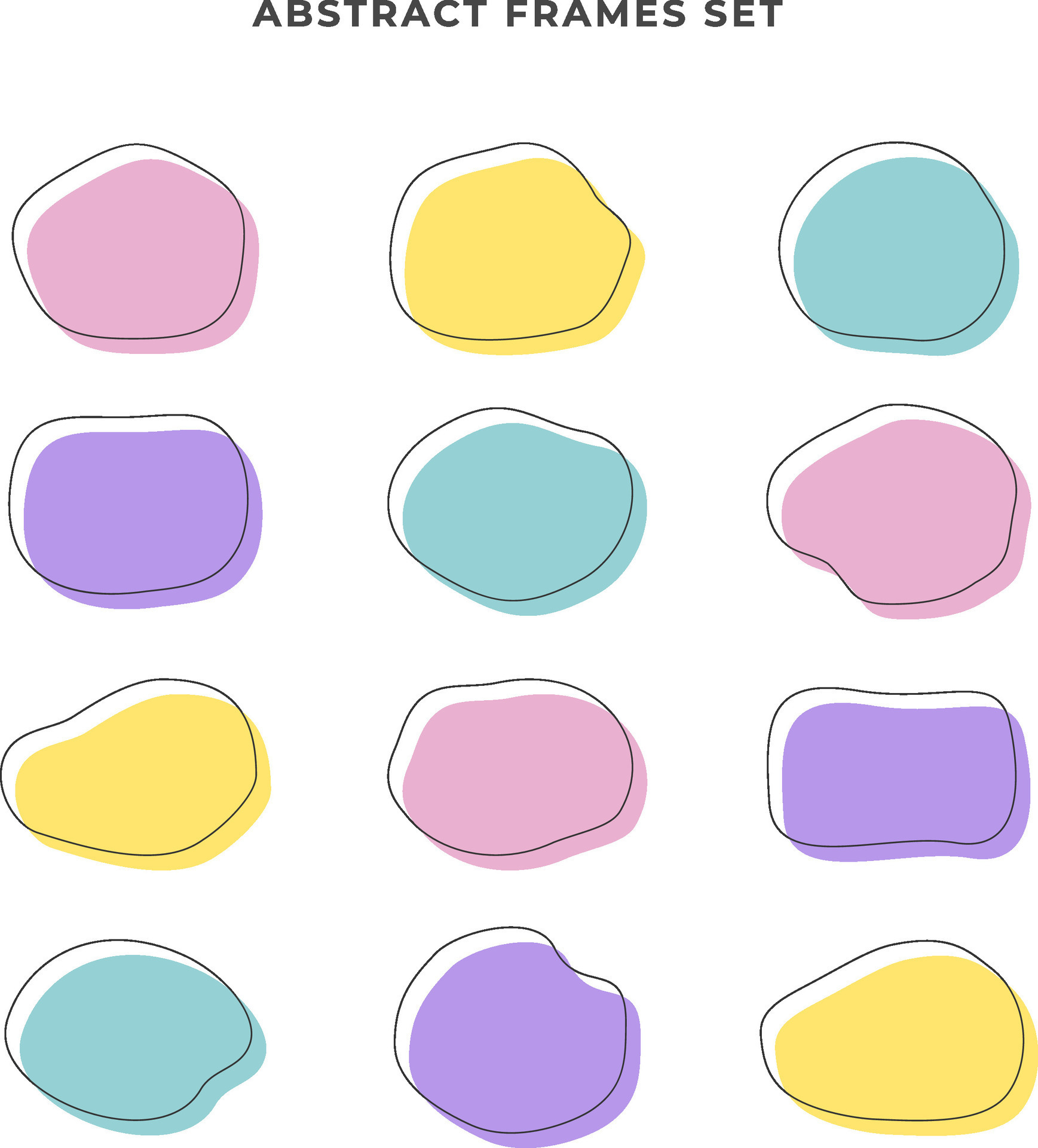 abstract frames set 34249128 Vector Art at Vecteezy
