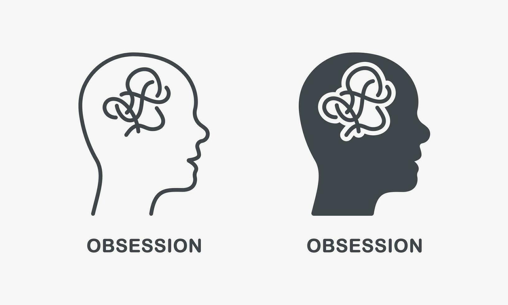 Depression, Brainstorm, Chaos Pictogram. Mental Obsession in Human Head ... Depression, Brainstorm, Chaos Pictogram. Mental Obsession in Human Head ...