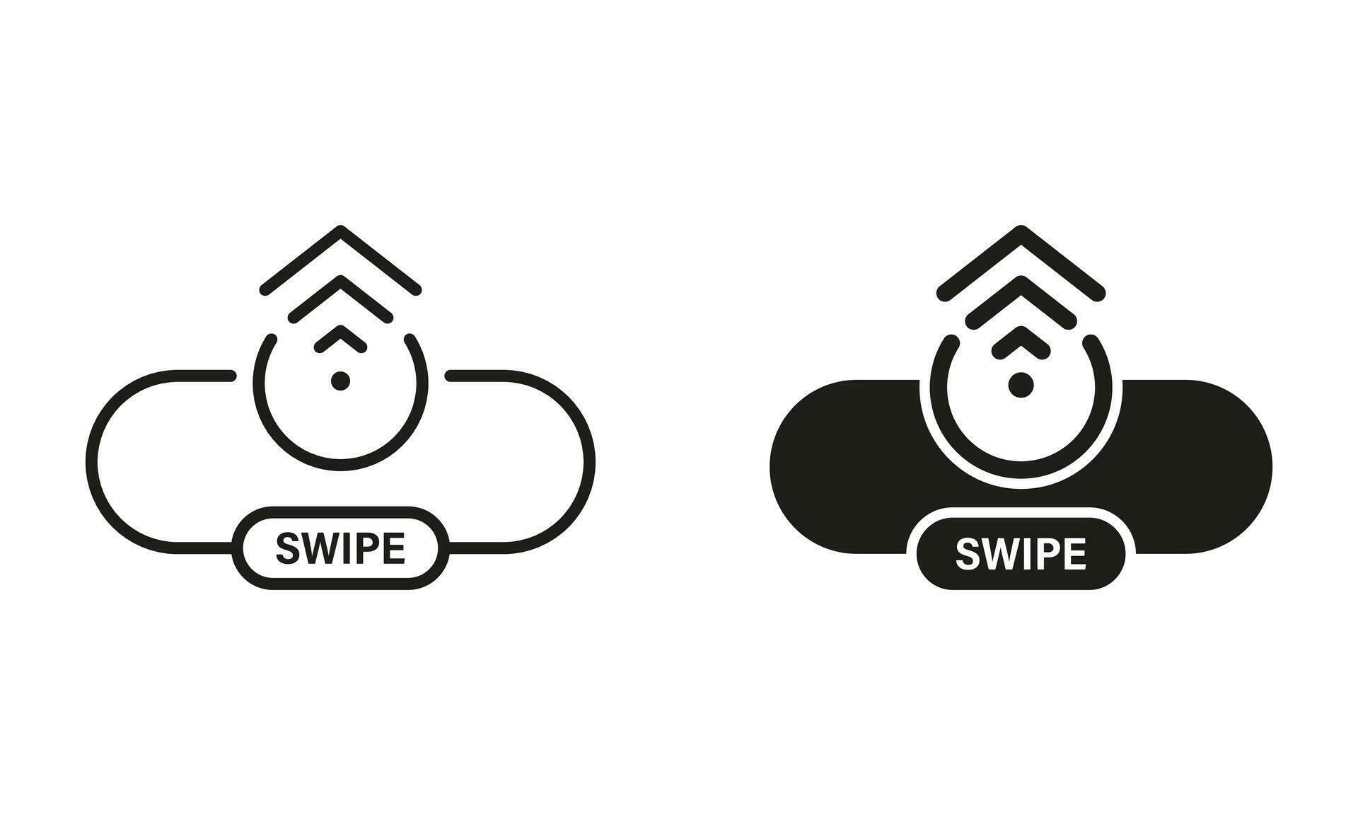 Swipe Up Button, Arrow Up Creative Symbol Collection on White Background. Slide Drag Button Line ...
