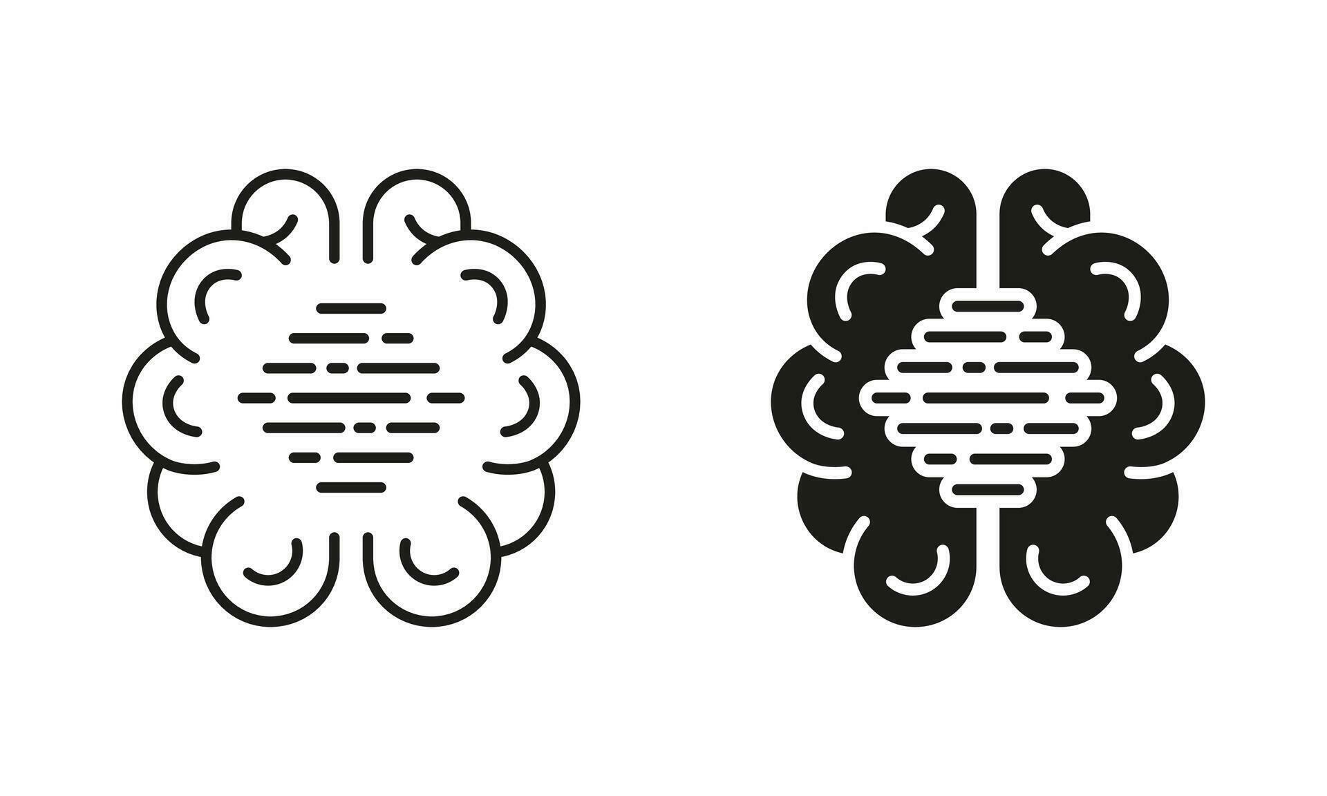 Tech Science Silhouette and Line Icons Set. Artificial Intelligence ...