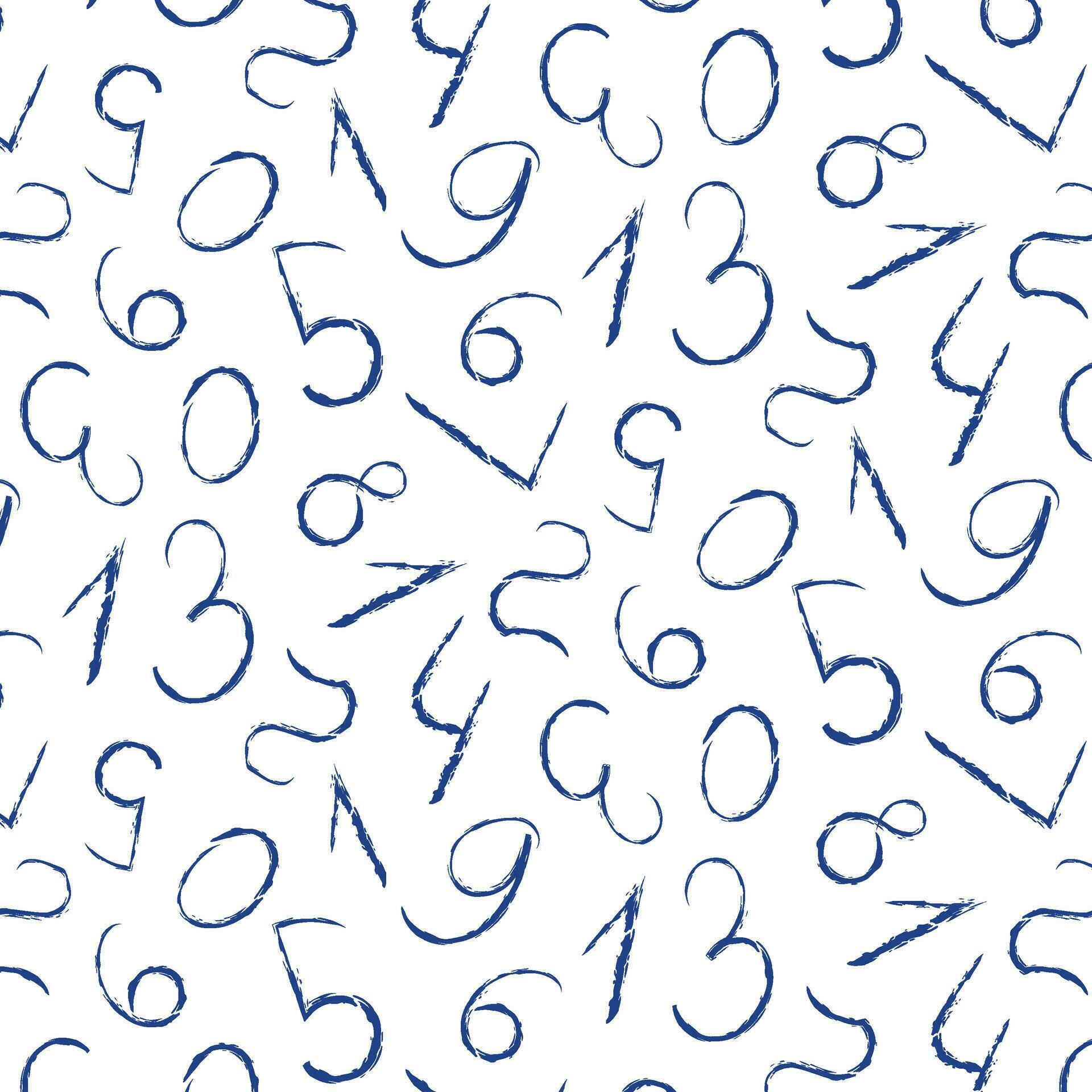 Doodle number pattern on a transparent background, hand drawn vector ...