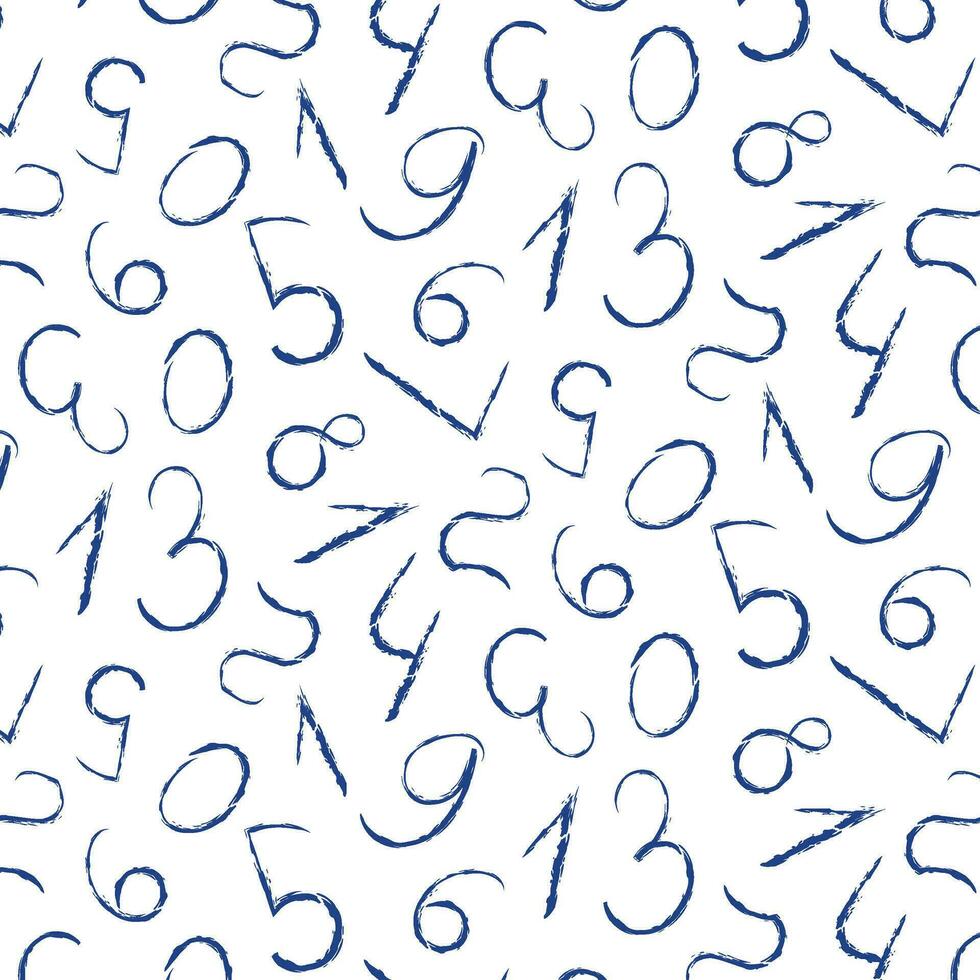 Doodle number pattern on a transparent background, hand drawn vector ...