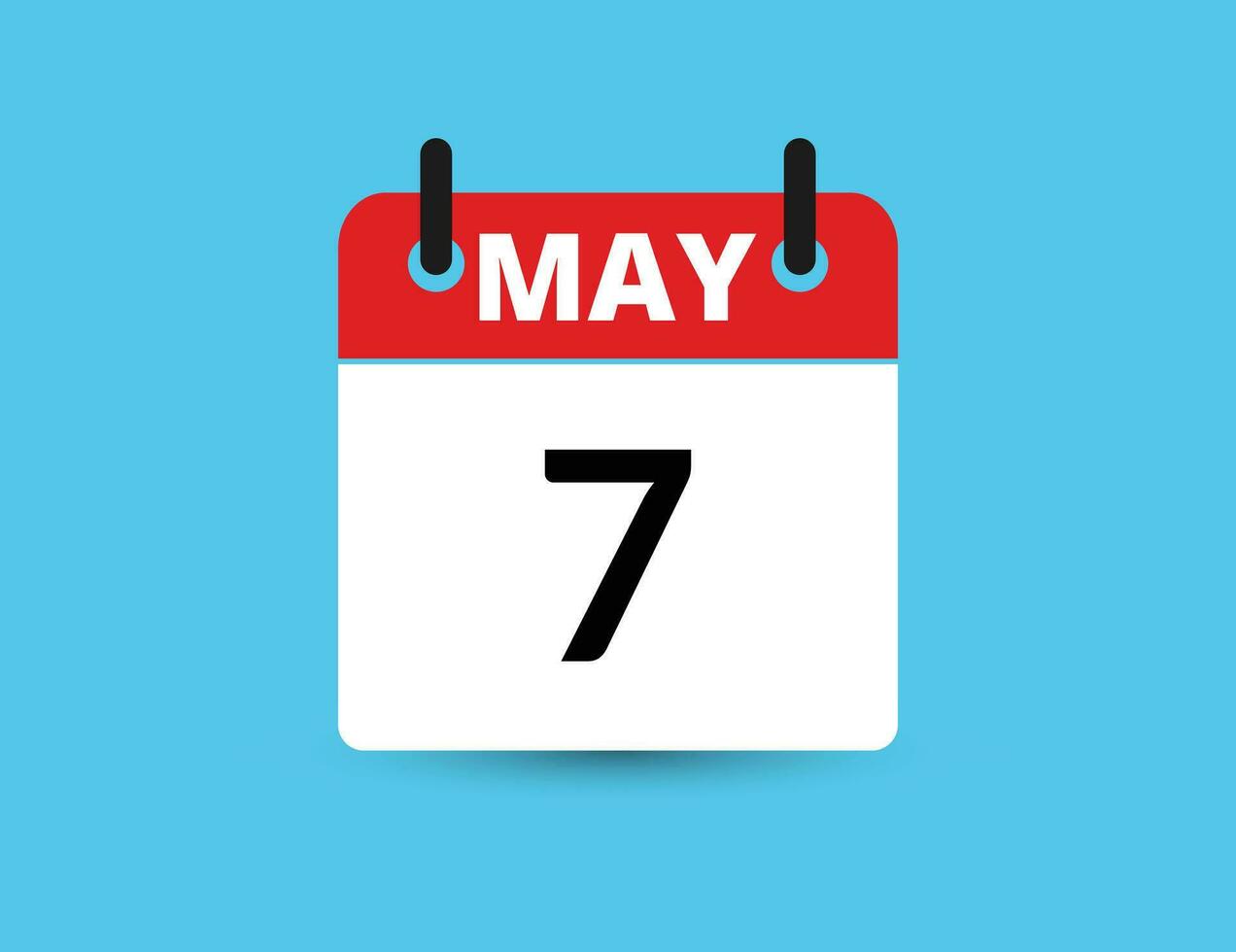 May 7. Flat icon calendar isolated on blue background. Date and month ... May 7. Flat icon calendar isolated on blue background. Date and month ...