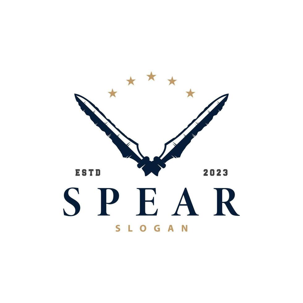 Spear Logo, Arrowhead Weapon Design Hunting Spear Simple Vintage Retro Rustic Minimalist Concept ...
