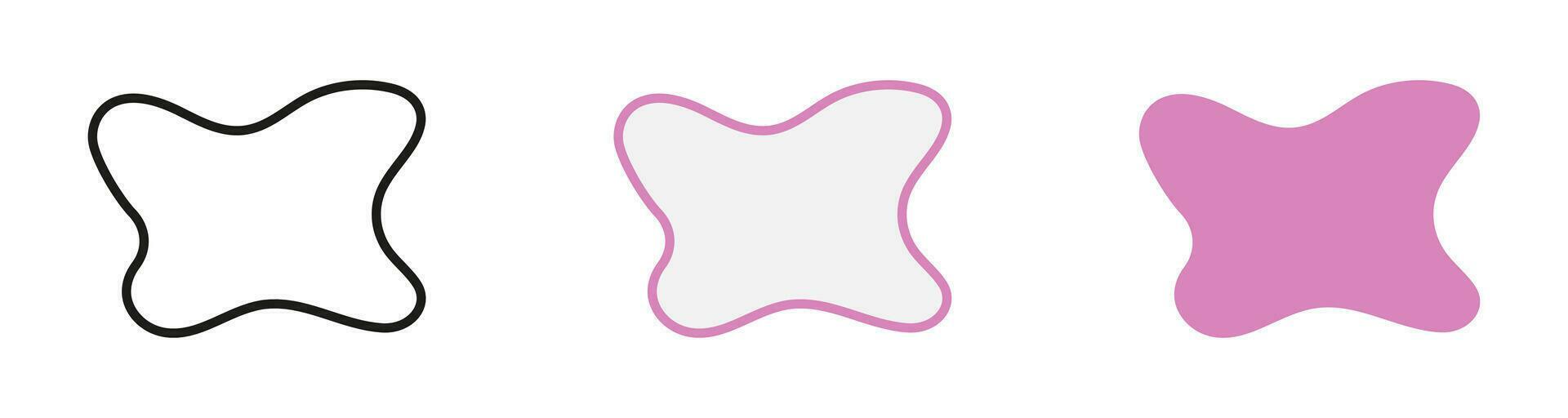 Liquid Abstract Shape Set Blob In Minimal Geometric Form Collection Curvy Wavy Elements For