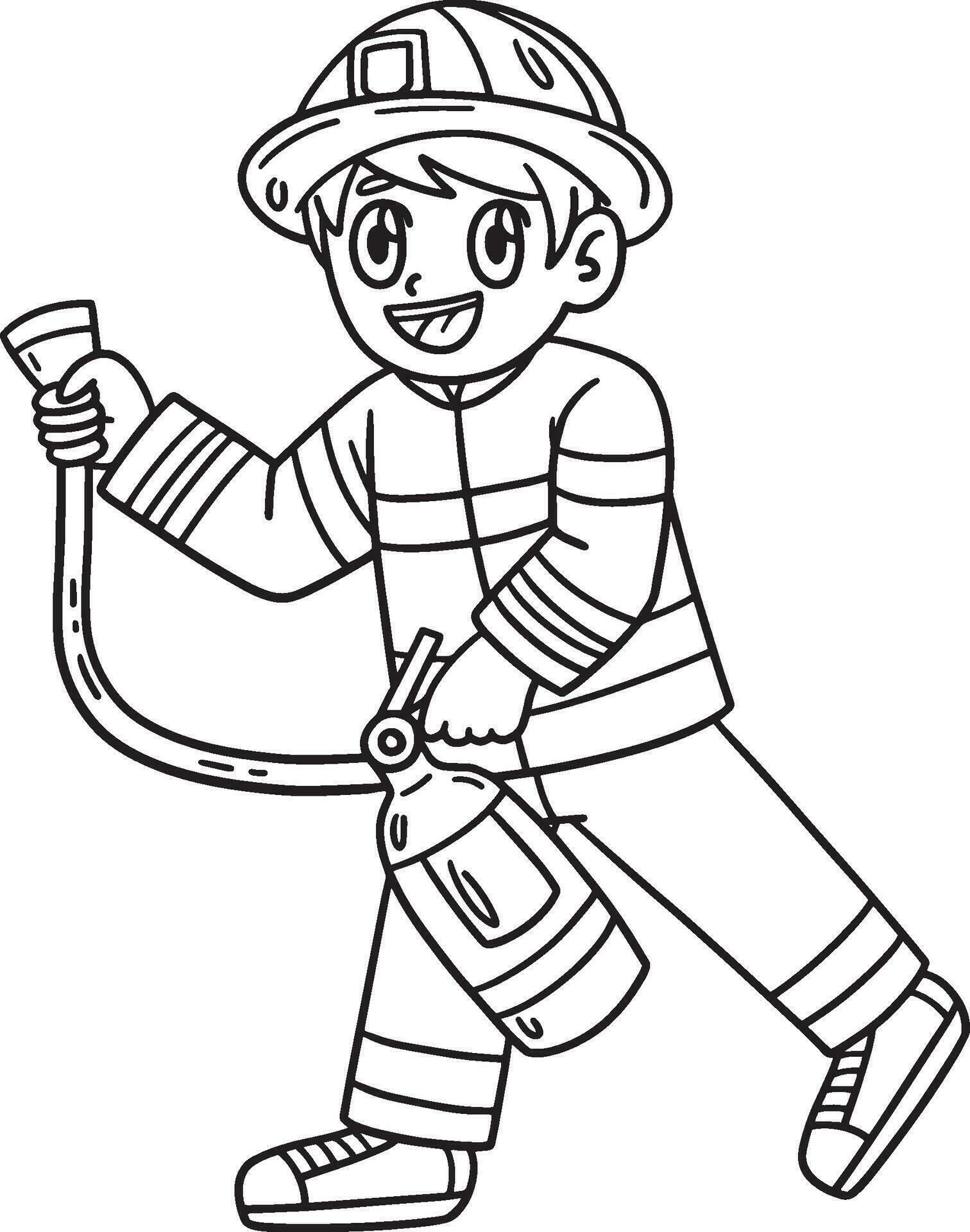 Firefighter with the fire extinguisher Isolated 34329058 Vector Art at ... Firefighter with the fire extinguisher Isolated 34329058 Vector Art at ...