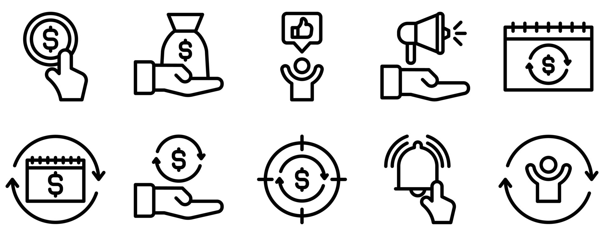 Subscription Business Model line style icon collection 34332026 Vector ...