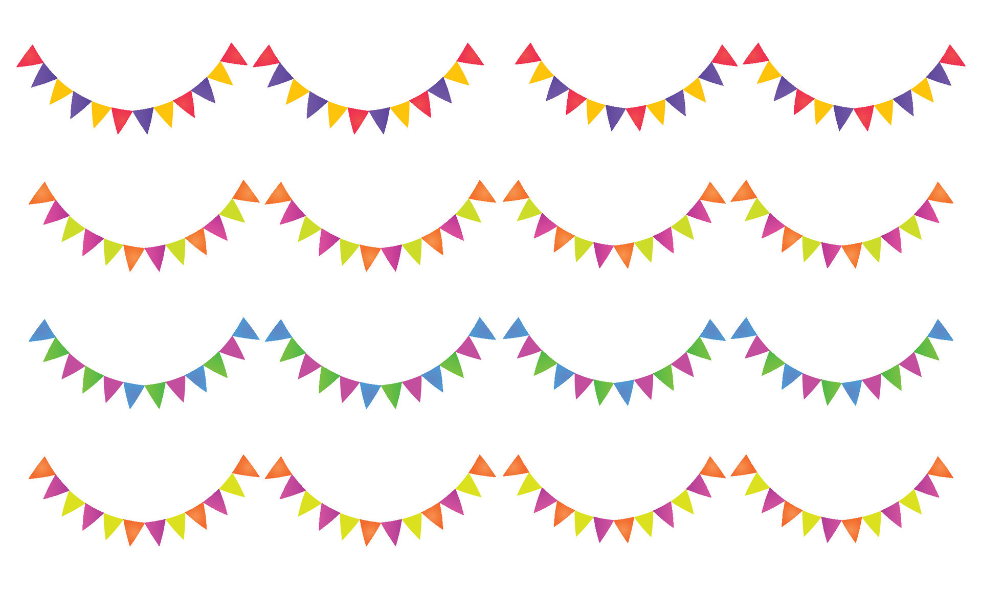 Vector pennant banner garland. hanging multicolor triangle flags ...