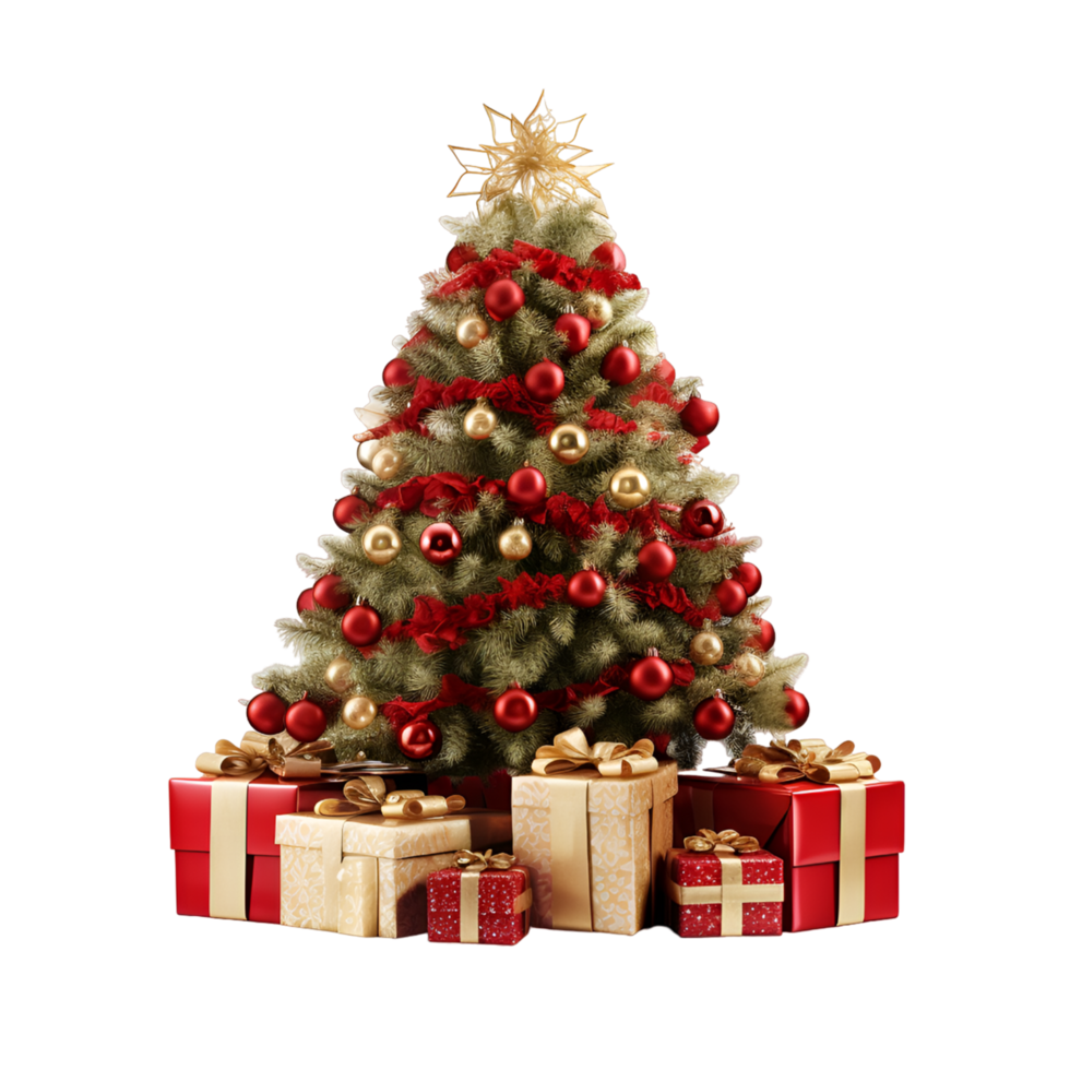Noël Arbre Avec Présente Dans De Face Là Est Une Noël Arbre Avec Présente En Dessous De Arafly