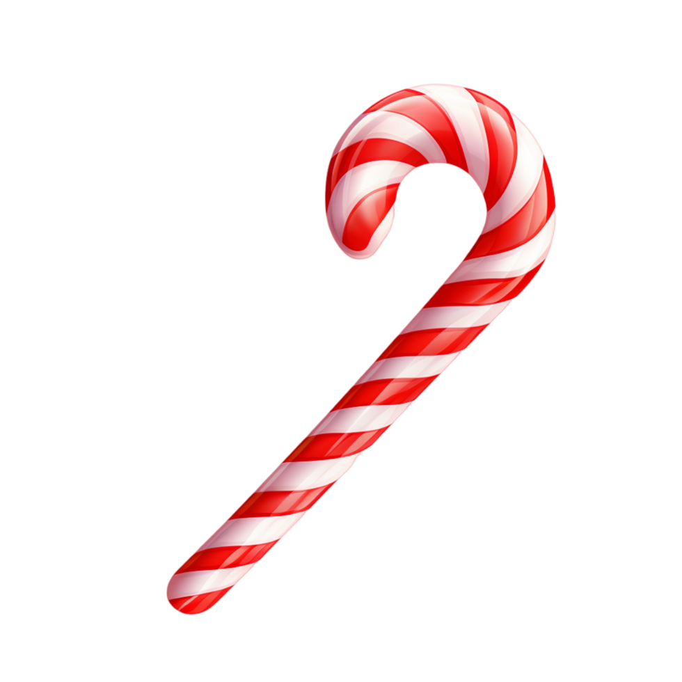 Red And White Chrisrmas Candy Realistic Sweet Stick 3d Christmas Candy