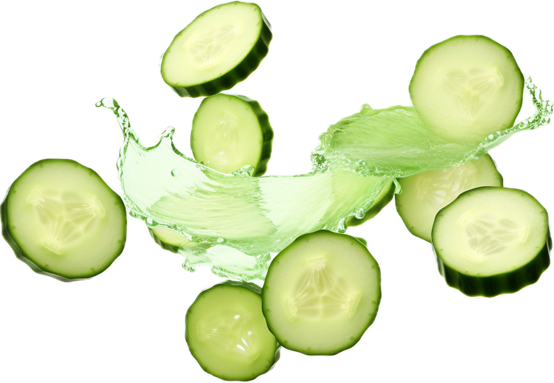 Falling Cucumber Slices Png With Ai Generated 34338733 Png