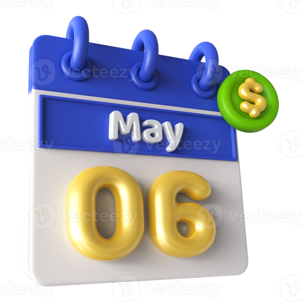 May 6th Calendar 3D With Dollar Symbol 34339313 PNG May 6th Calendar 3D With Dollar Symbol 34339313 PNG