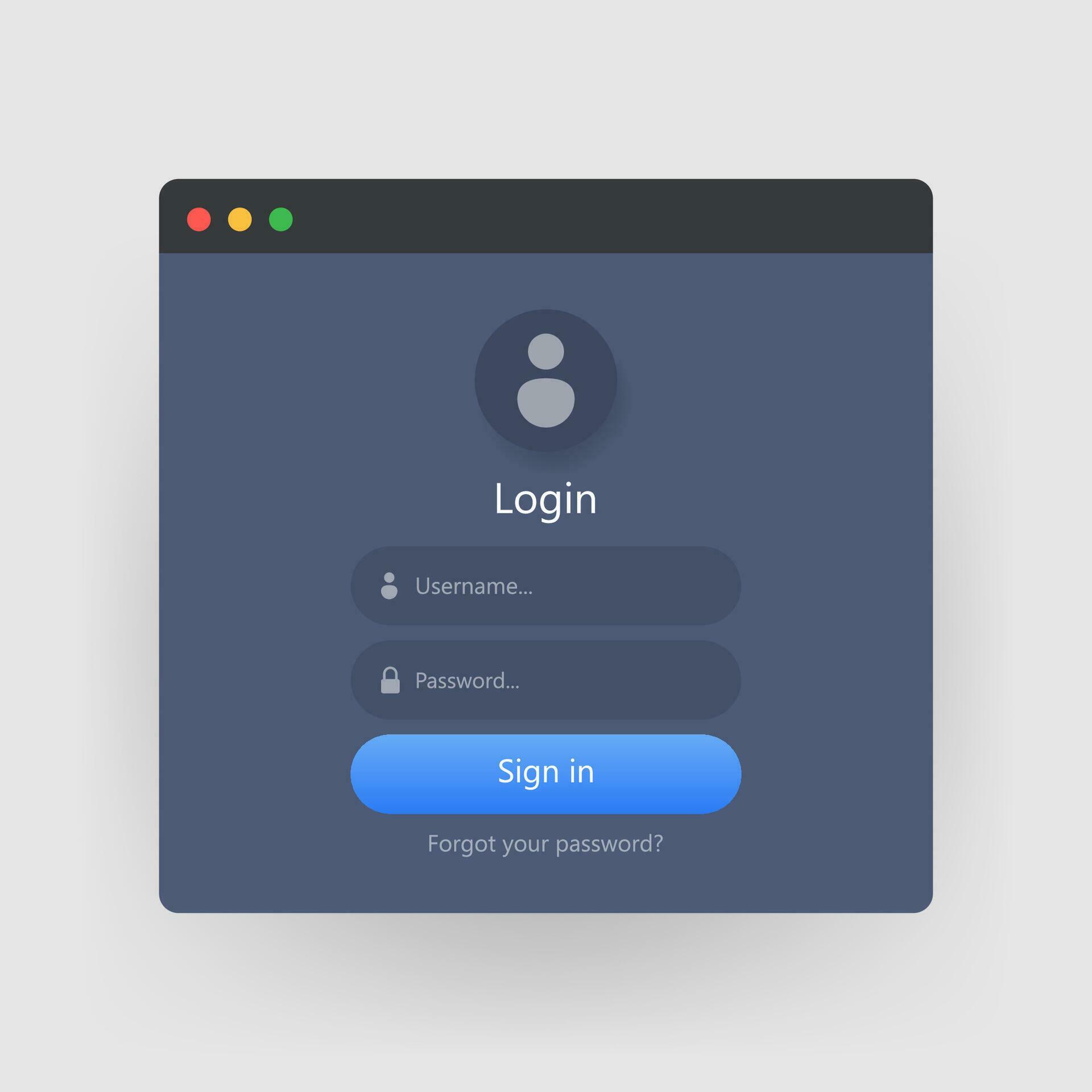 Login form icon. Login form page. Vector illustration. 34341128 Vector ...