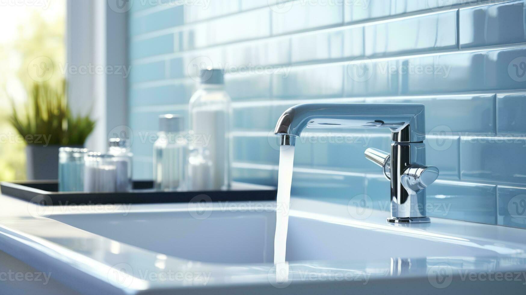 Water Saving Bathroom Fixtures Showcasing Efficient Faucets And Water