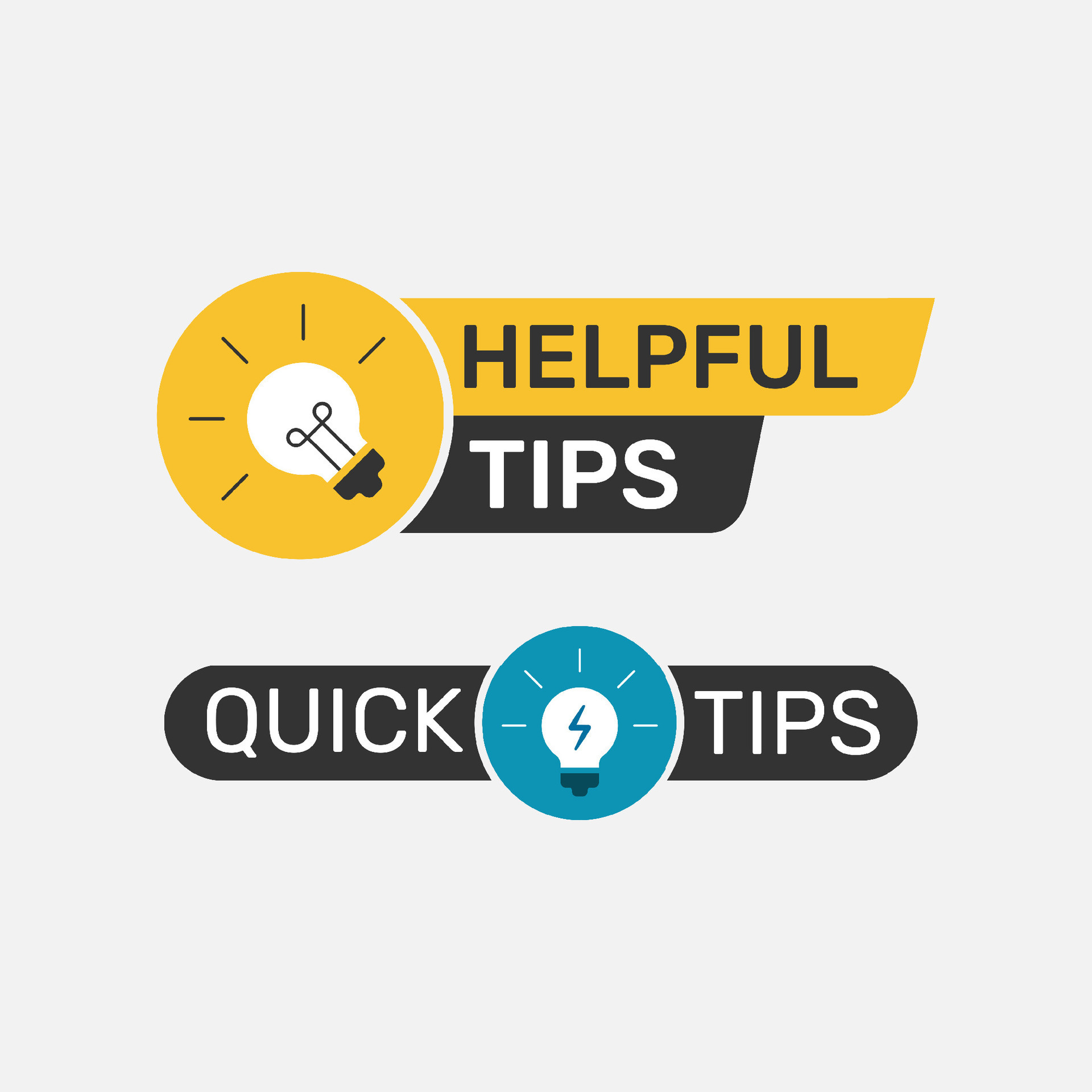 Helpful and quick tips geometric message with light bulb design for ... Helpful and quick tips geometric message with light bulb design for ...