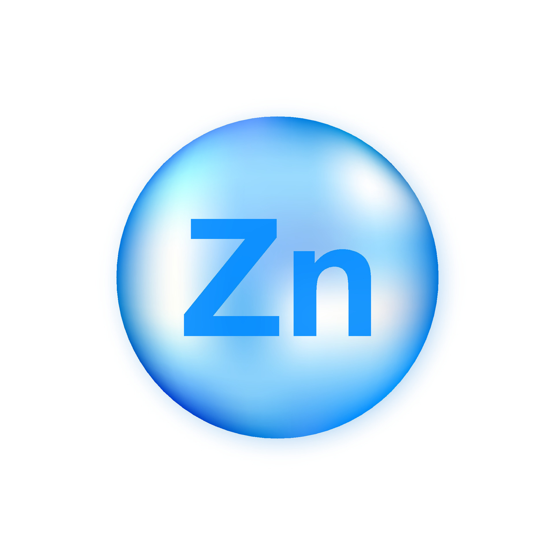 Mineral Zn blue shining pill capsule isolated on white background ...