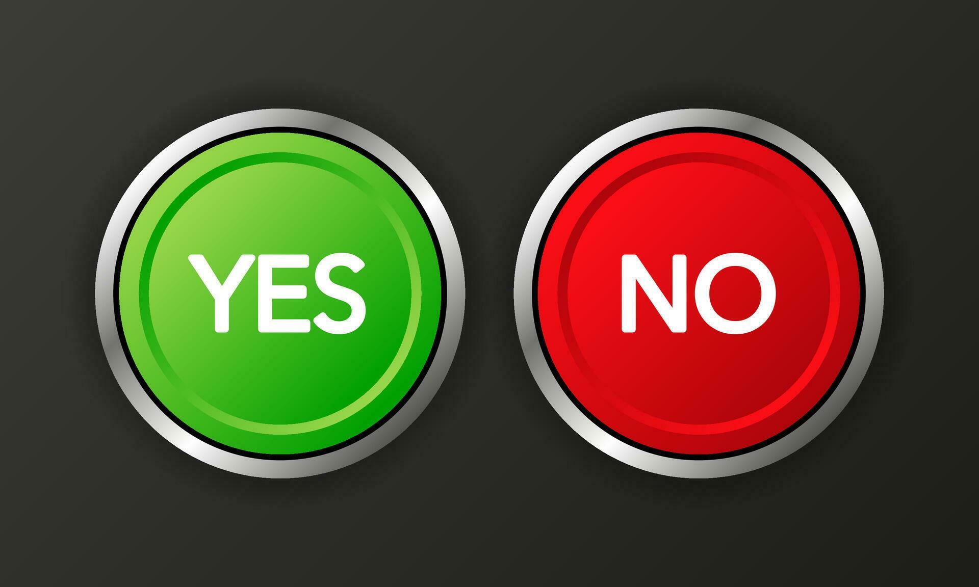 Yes and No button. Approved and Rejected. Positive feedback concept. 3D flat button. Vector ...