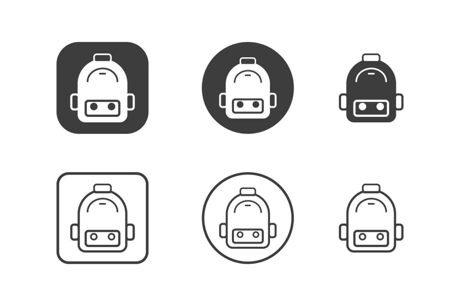 School bag icon design 6 variations. Isolated on white background ...