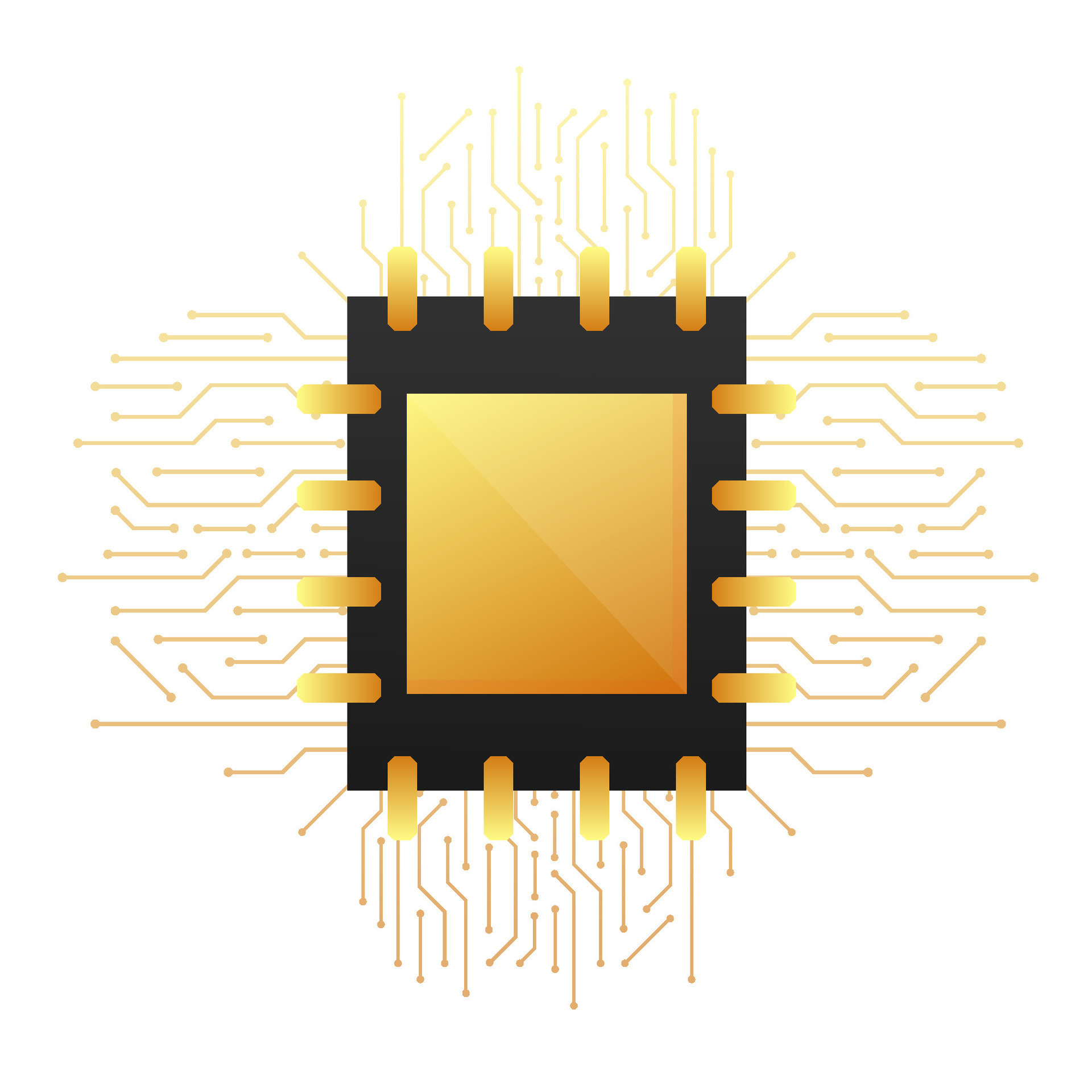Computer Processor chip, CPU Microprocessor. Vector illustration ...
