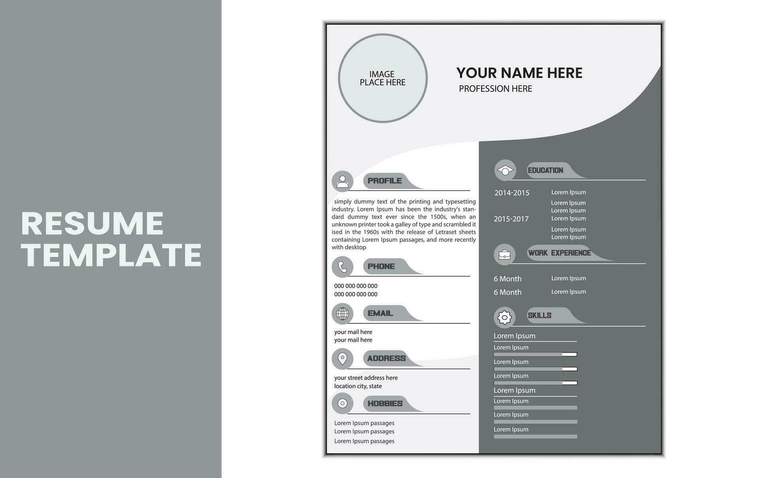 simple cv design template. 34347018 Vector Art at Vecteezy